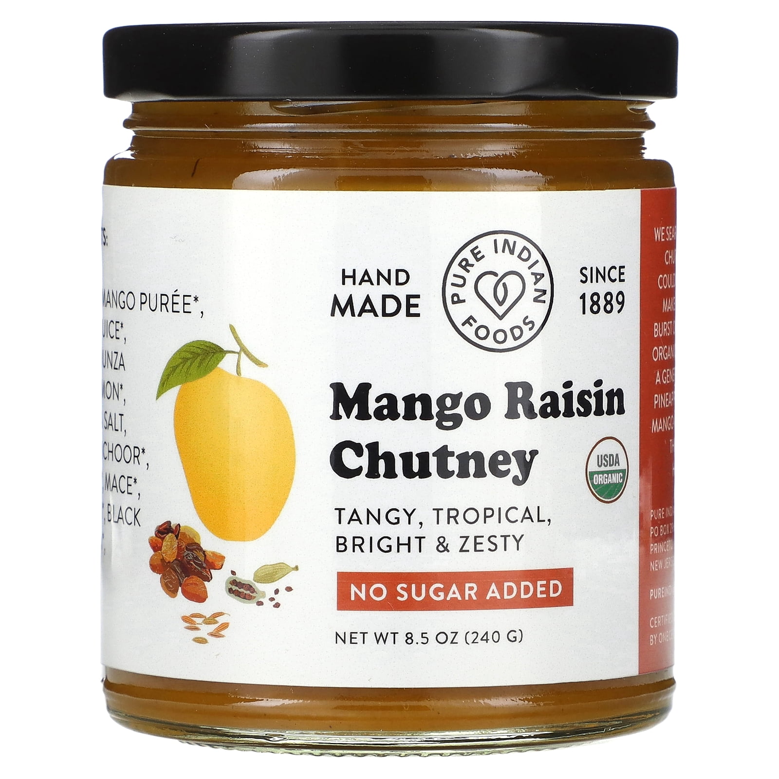 Pure Indian Foods Mango Raisin Chutney, 8.5 oz (240 g) - Walmart.com