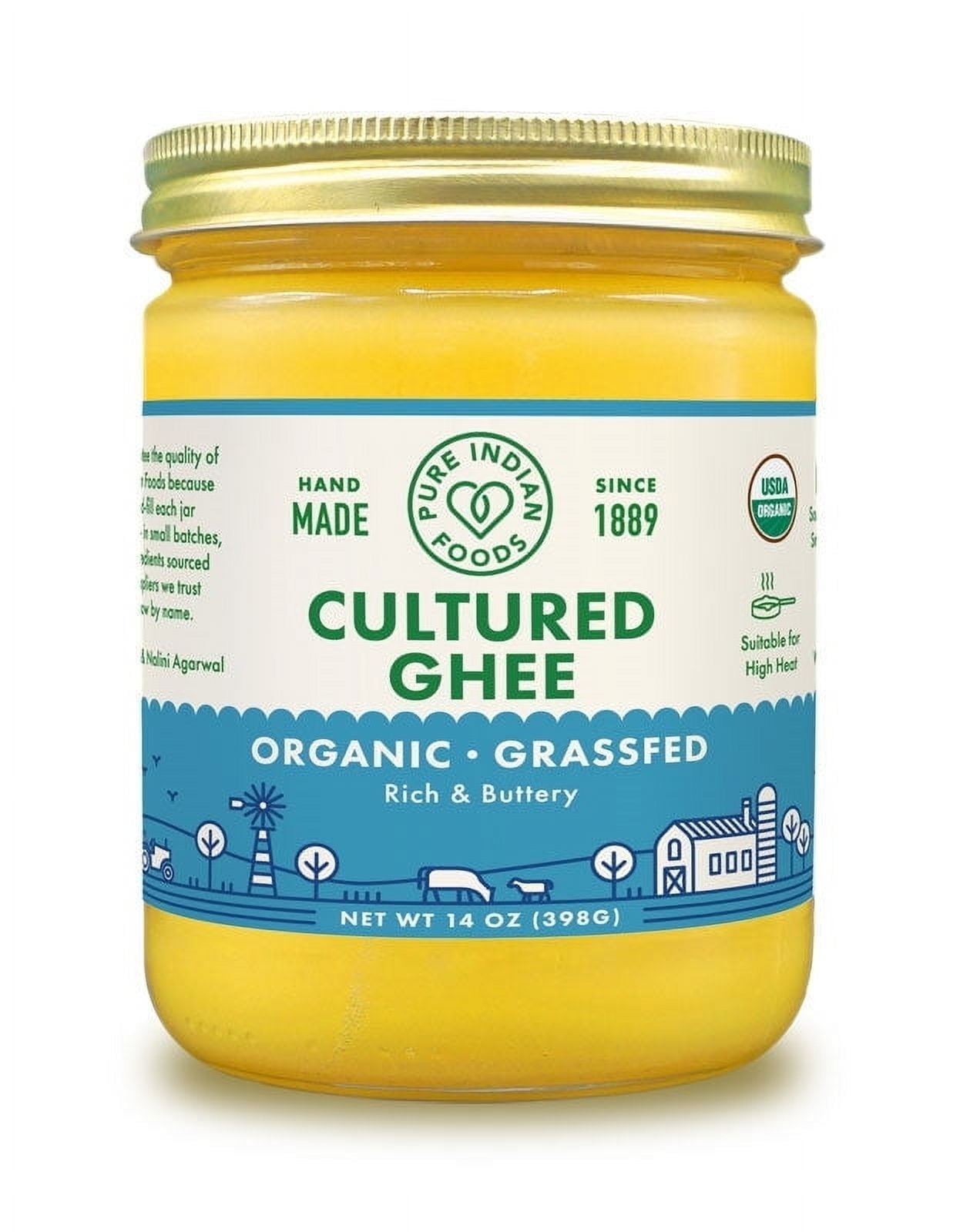 Pure Indian Foods Organic Cultured Ghee 14 oz - Walmart.com