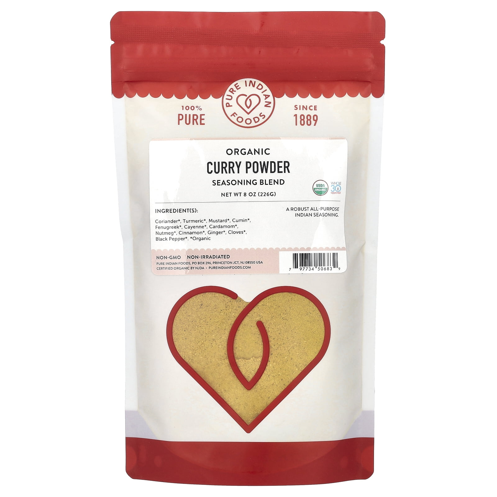 Pure Indian Foods Organic Curry Powder, Seasoning Blend, 8 oz (226 g ...