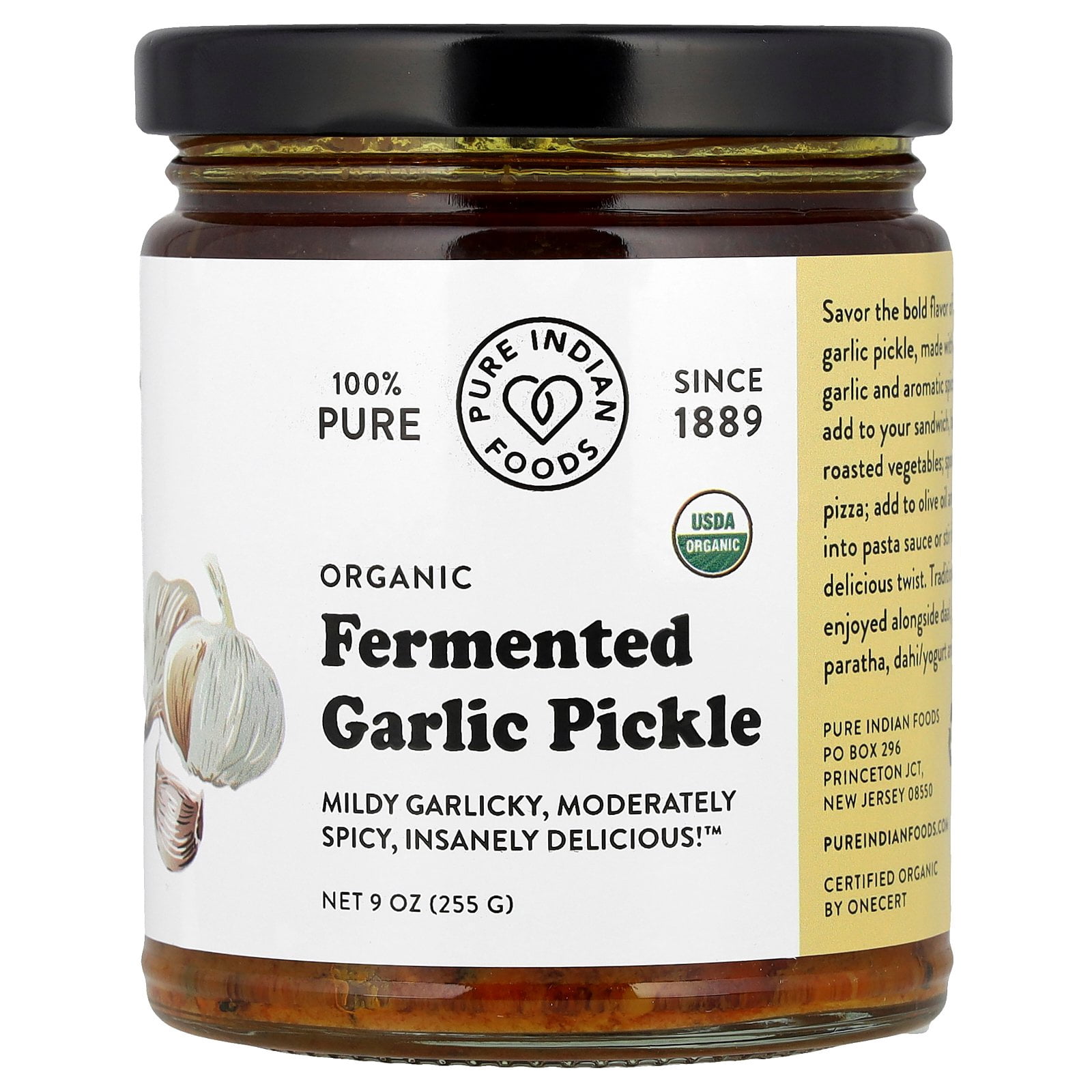 Pure Indian Foods Organic Fermented Garlic Pickle, 9 oz - Walmart.com