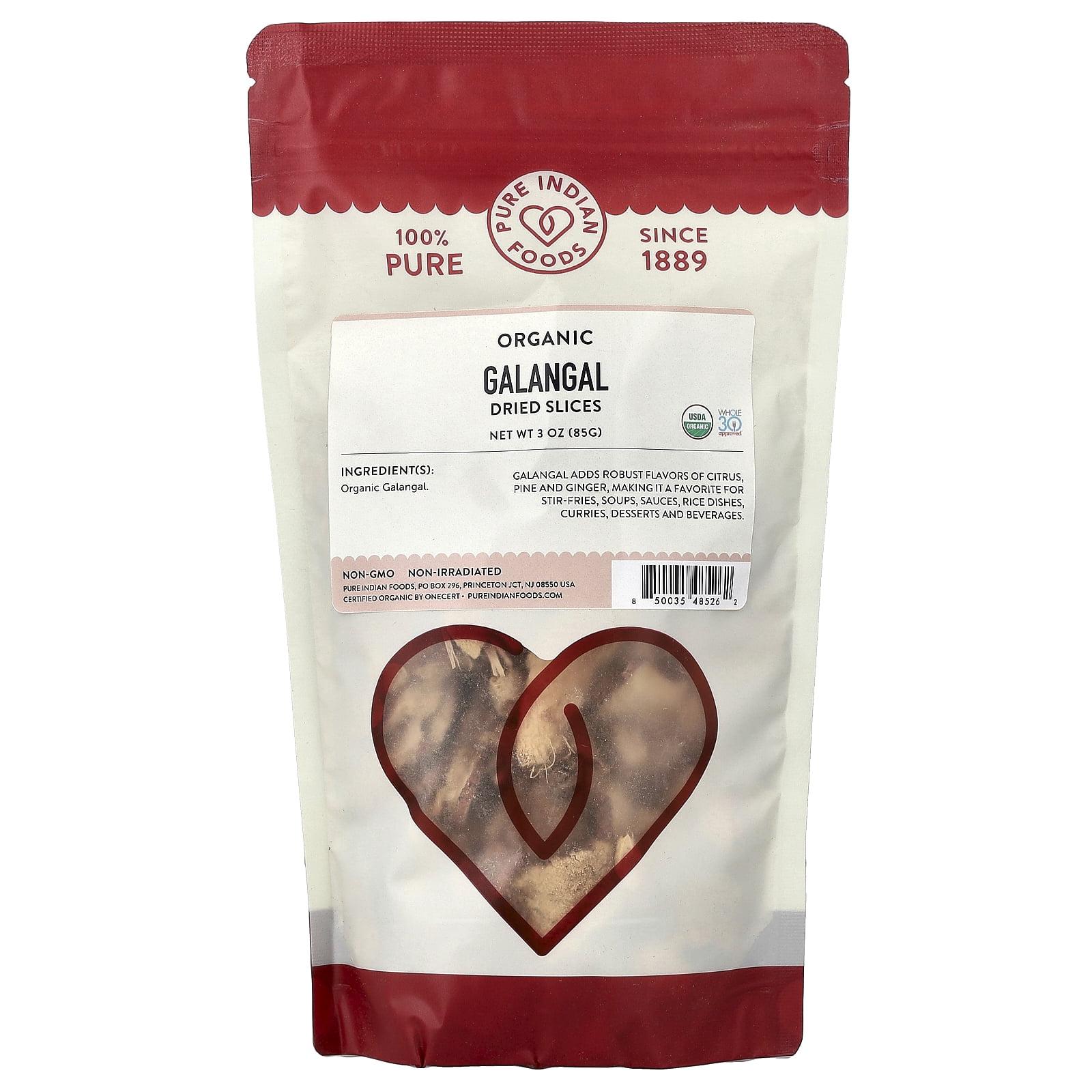 Pure Indian Foods Organic Galangal Dried Slices, 3 oz (85 g) - Walmart.com