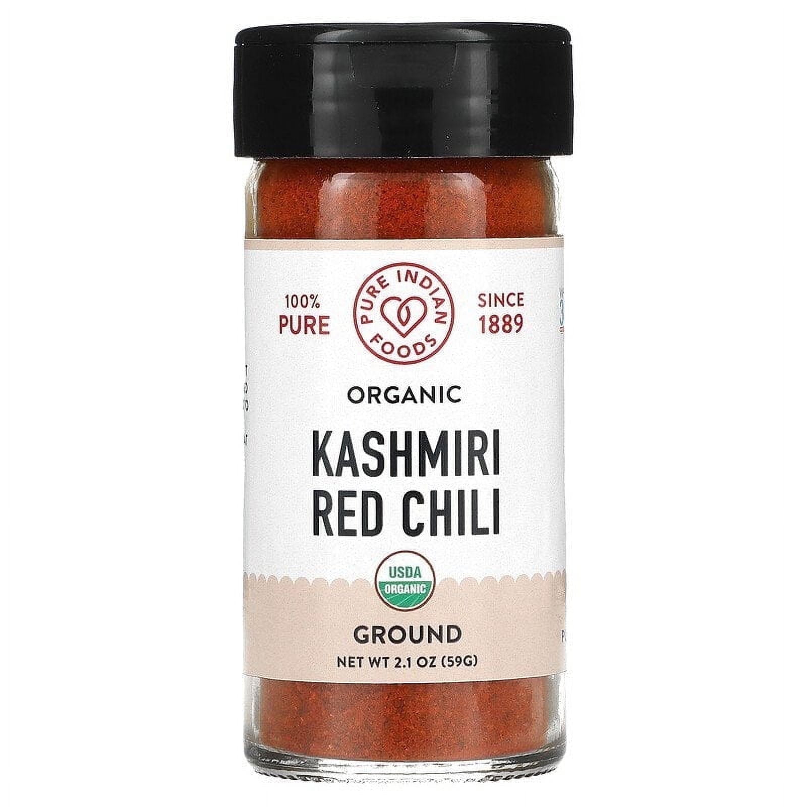 Pure Indian Foods, Organic Kashmiri Red Chili, Ground, 2.1 oz Pack of 3 ...