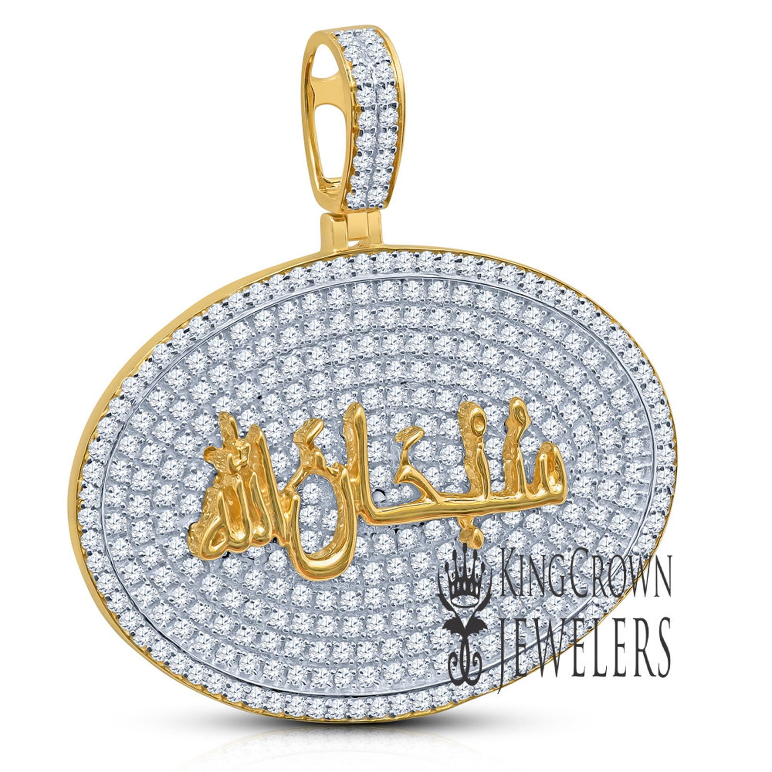 Pure Italian Sterling Silver Mens 14K Gold Finish Lab Diamond ...