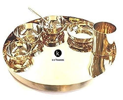 Pure Kansa Bronze Dinner Thali Set Gold - Walmart.com