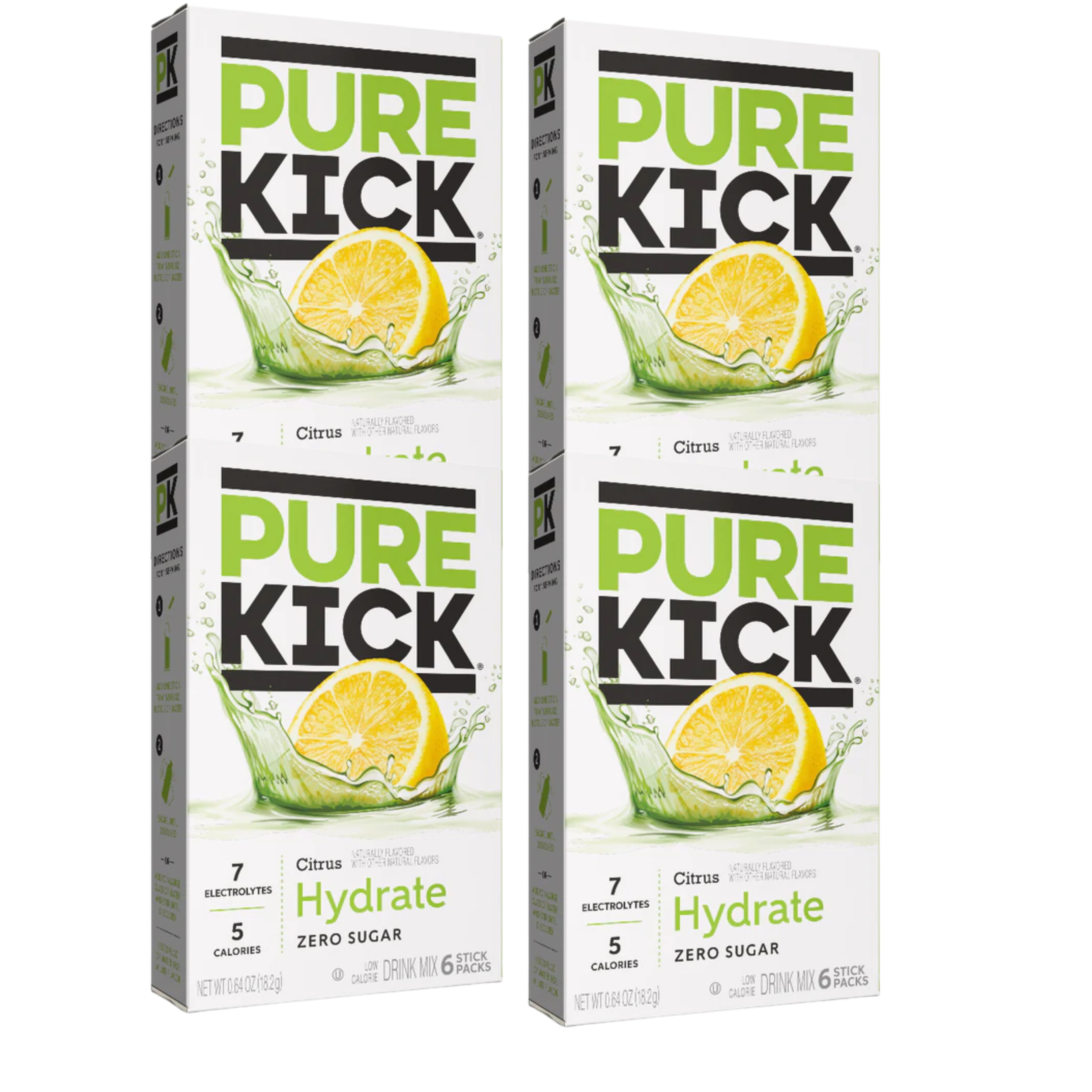 Pure Kick Citrus Singles To Go Energy Water Enhancer Drink Mix Zero ...