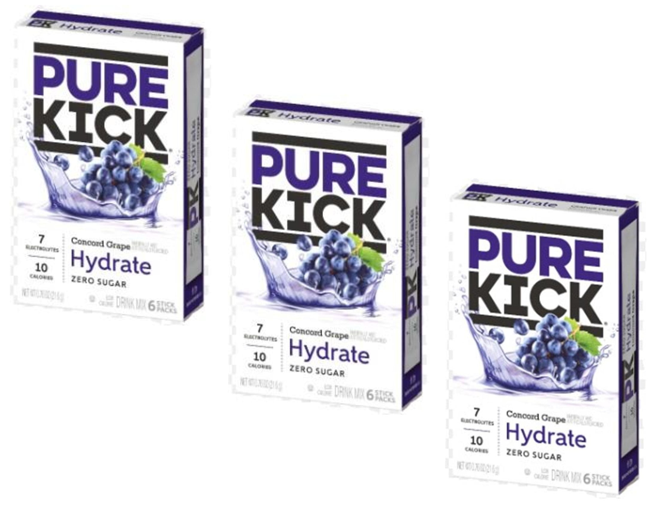 Pure Kick Hydrate Concord Grape Singles, Zero Sugar, Caffeine, Vitamins ...