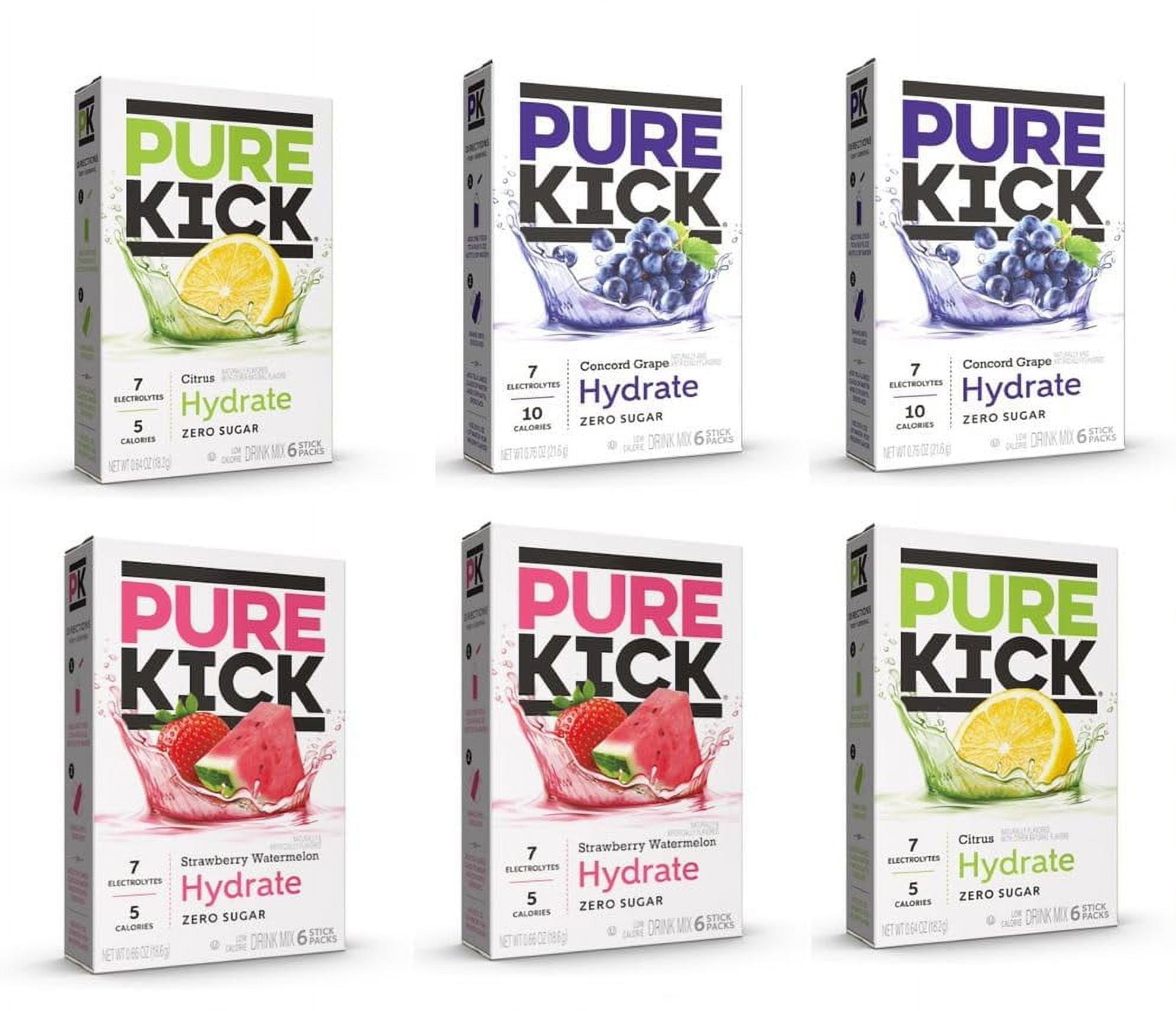Pure Kick Hydration Singles To Go Drink Mix, Variety Pack, 2 Boxes ...