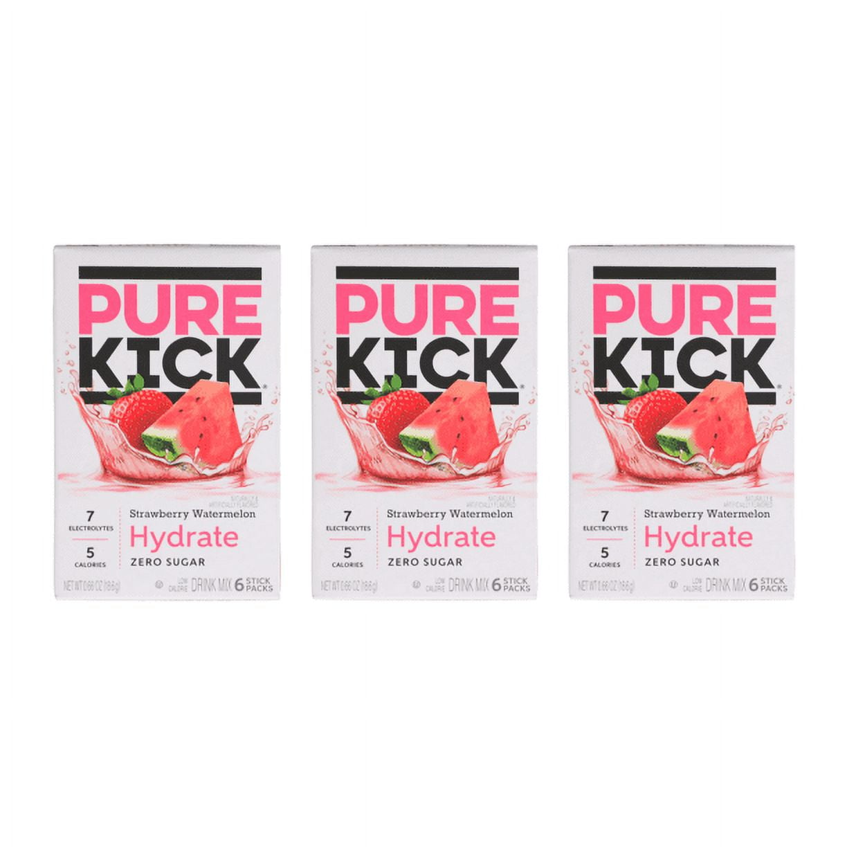 Pure Kick Strawberry Watermelon Hydration Drink Mix (6 ct., 3-pack ...