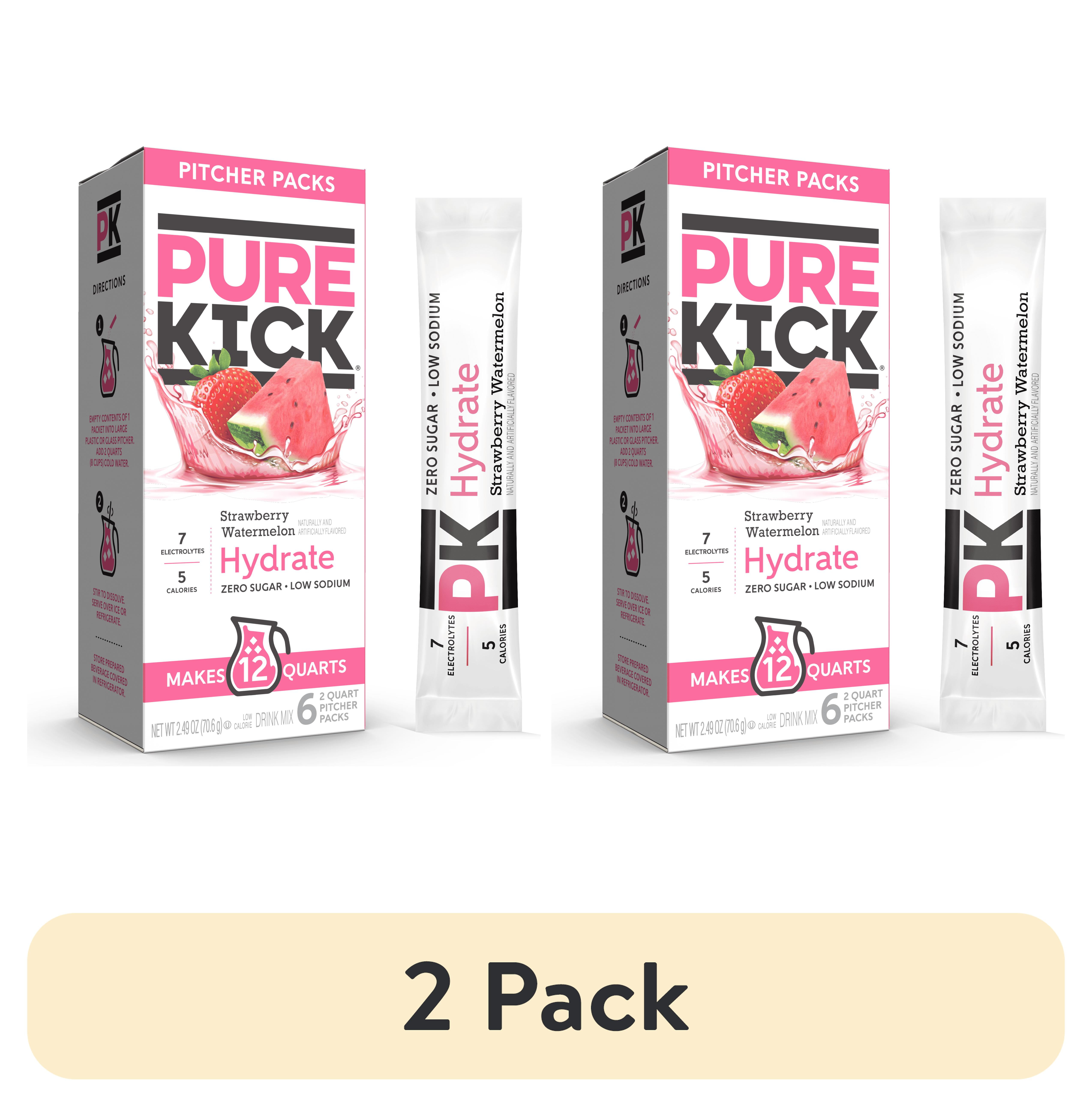 (2 pack) Pure Kick Strawberry Watermelon Powdered Hydration Drink Mix ...