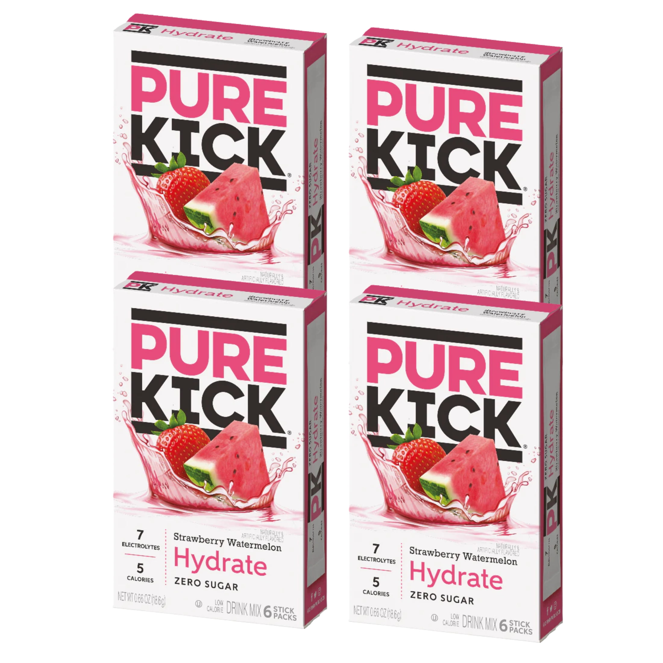 Pure Kick Strawberry Watermelon Energy Drink Mix - Zero Sugar, Low ...
