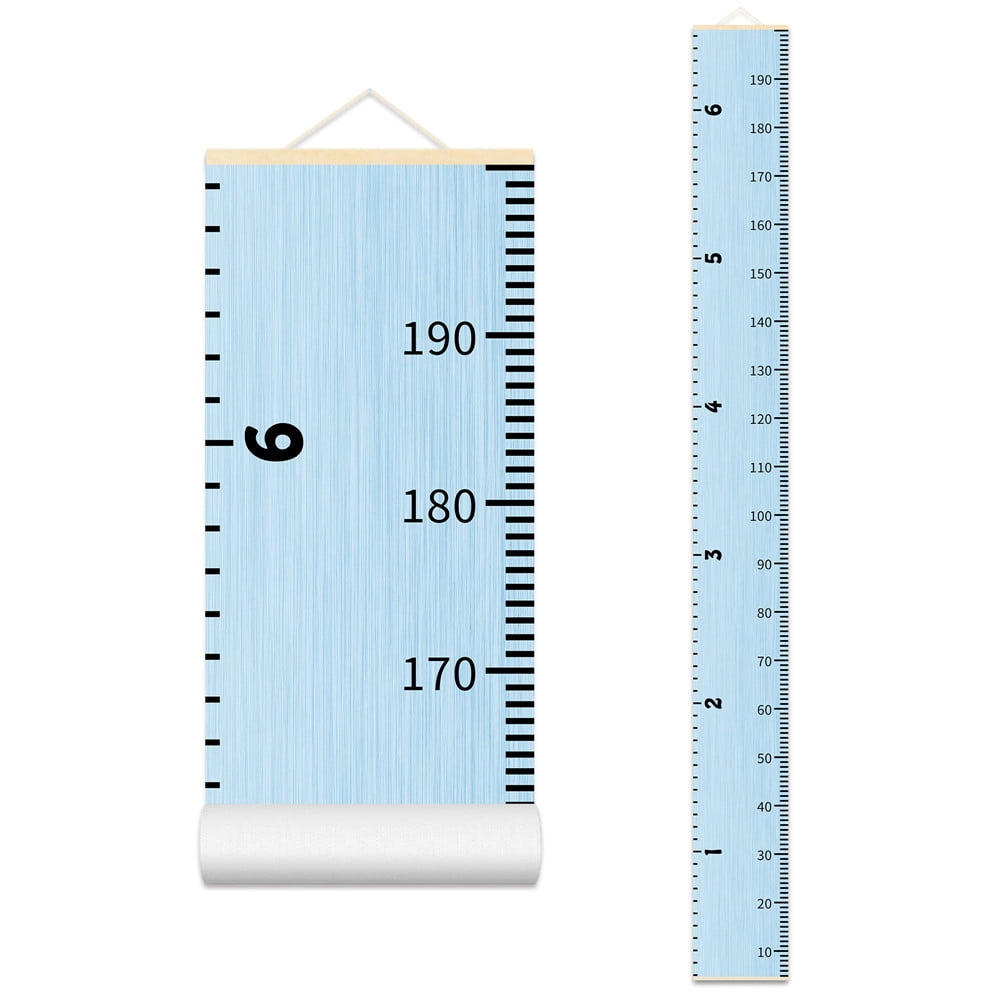 Pure Kid Growth Chart Wood Grain Blue Pink Purple Height Measurement ...