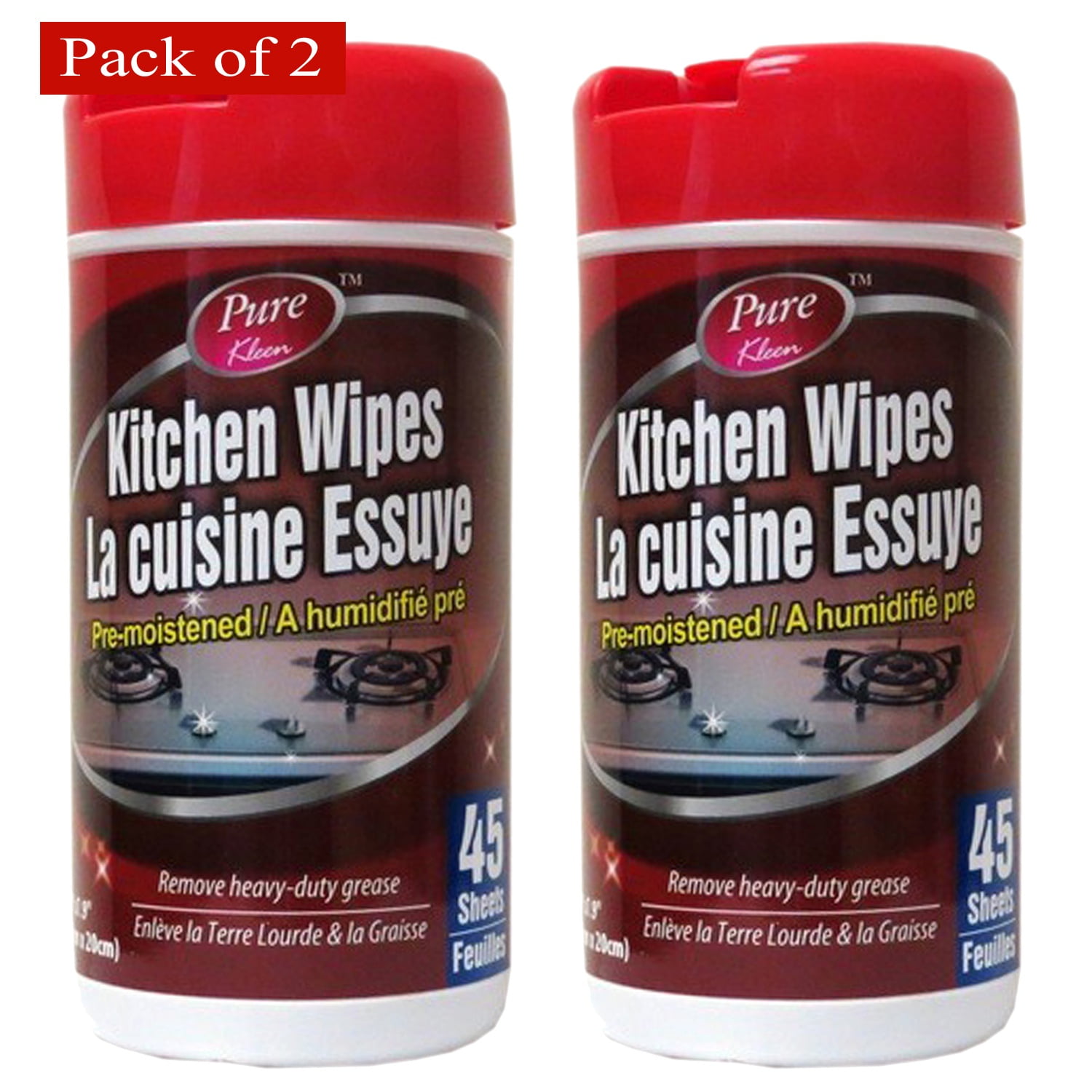 Pure Kleen Kitchen Wipes 45 Sheets (Pack of 2) - Walmart.com