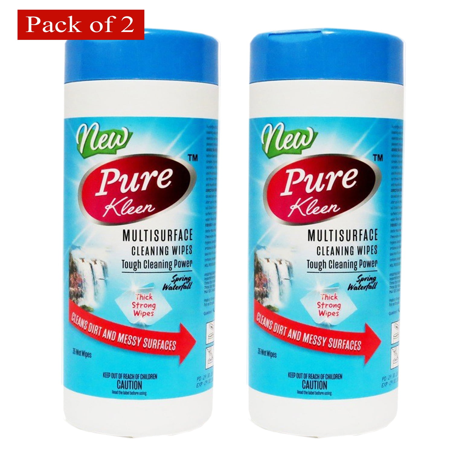 Pure Kleen Multisurface Wipes Fresh Water Fall 35 Sheets (Pack of 2 ...
