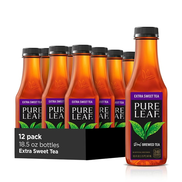 Pure Leaf Extra Sweet Tea, 18.5 Oz Bottle - 12 Pack - Walmart.com