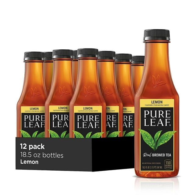 Pure Leaf Lemon Real Brewed Black Iced Tea, No Artificial Flavors, 18.5 ...
