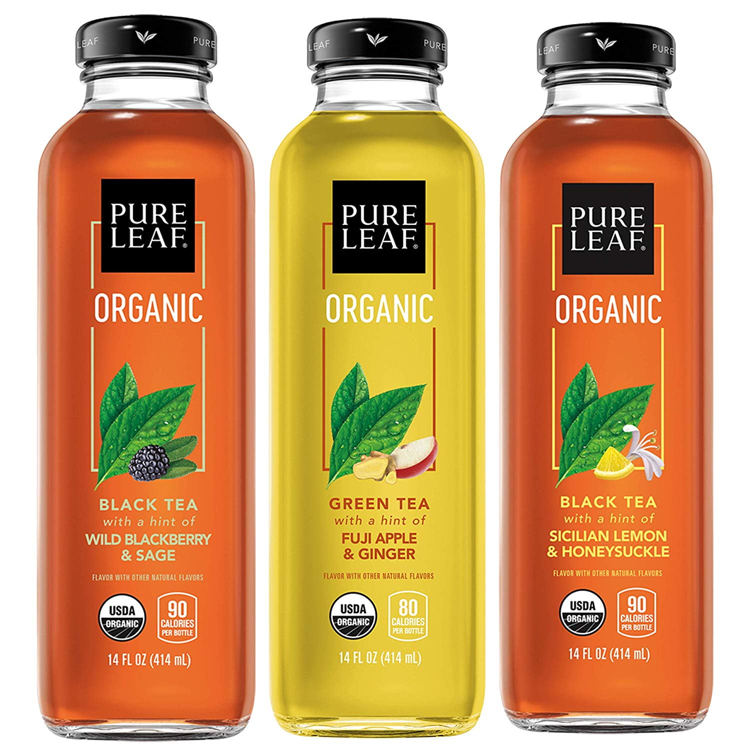 Pure Leaf, Organic Iced Tea Variety Pack, 14 oz Bottles (Pack of 8 ...