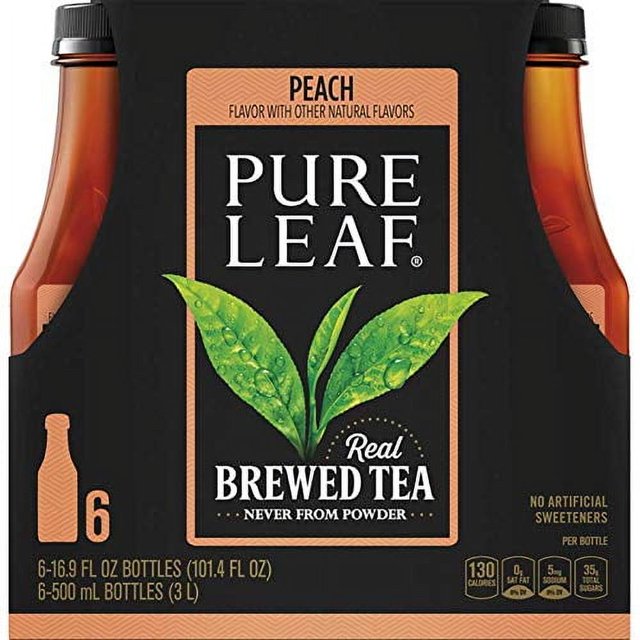 Pure Leaf Peach Iced Tea, 16.9 Fluid Ounce (Pack of 6) - Walmart.com