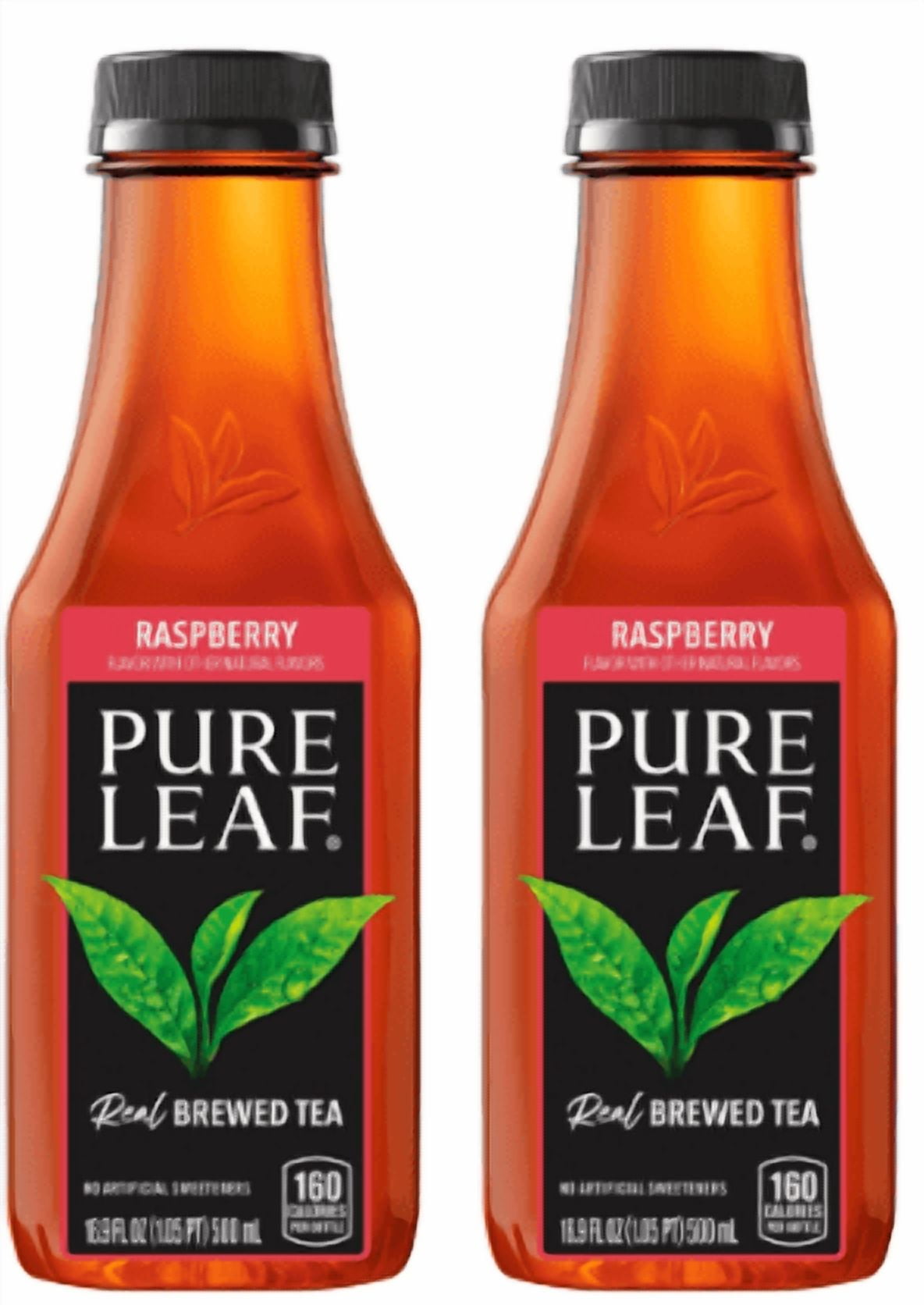 Pure Leaf Raspberry Real Brewed Iced Tea, Bottled Tea Drink, 16.9 oz, 2 ...