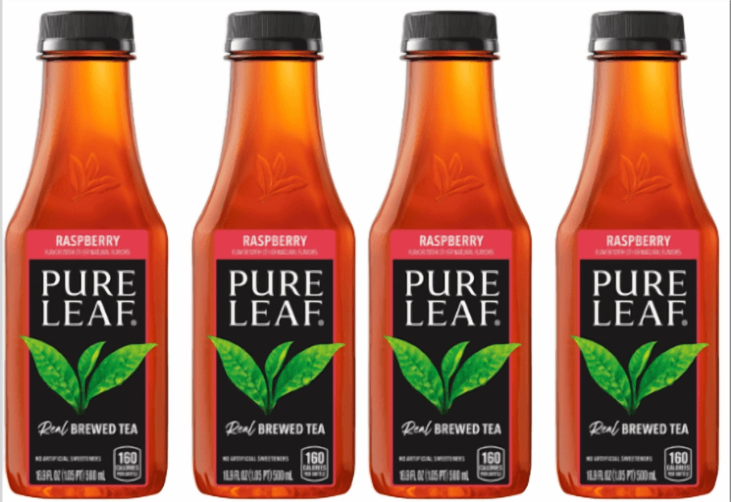Pure Leaf Raspberry Real Brewed Iced Tea, Bottled Tea Drink, 16.9 oz, 4 ...