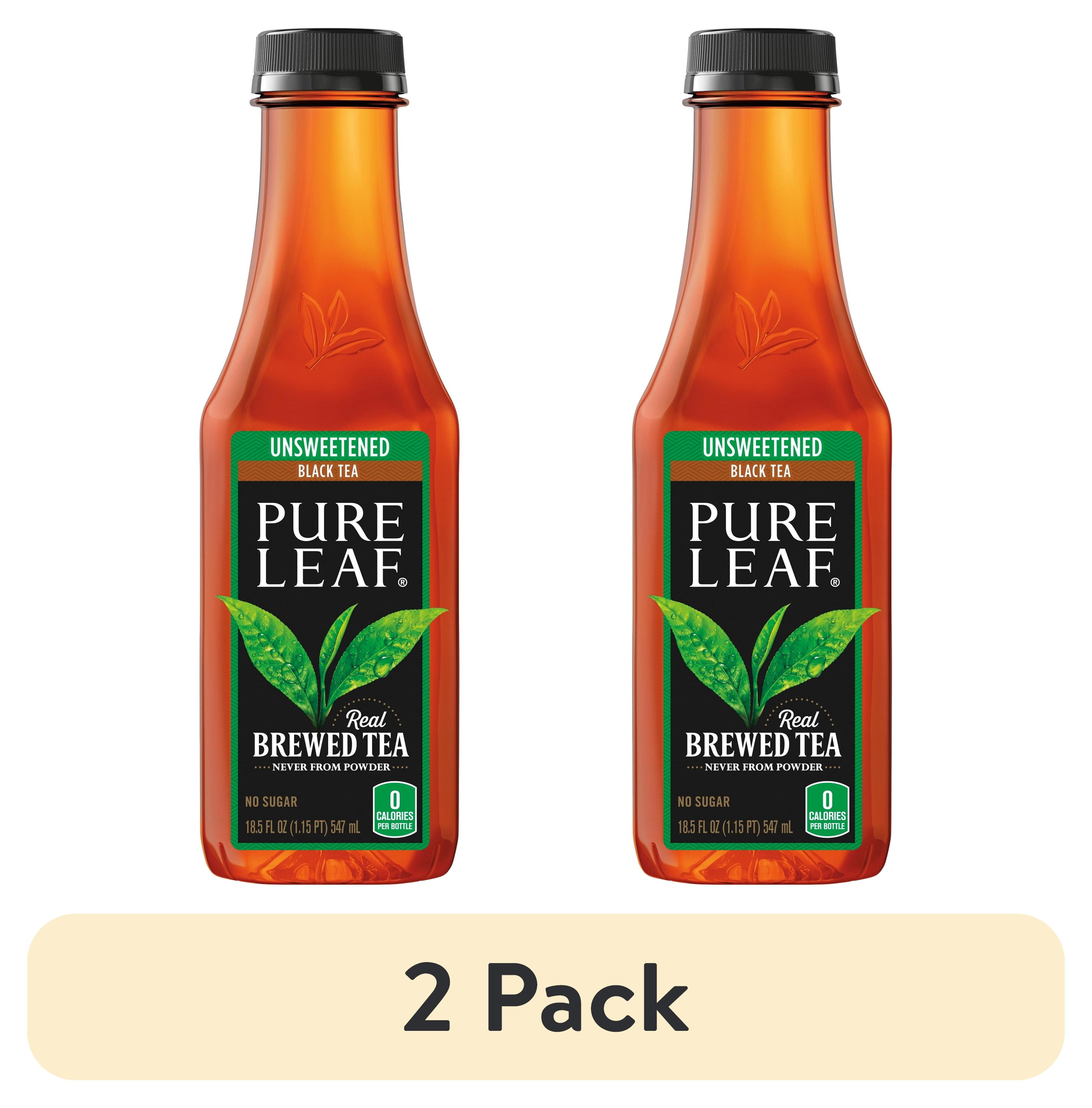 (2 pack) Pure Leaf Real Brewed Unsweetened Black Tea Iced Tea, 18.5 fl ...