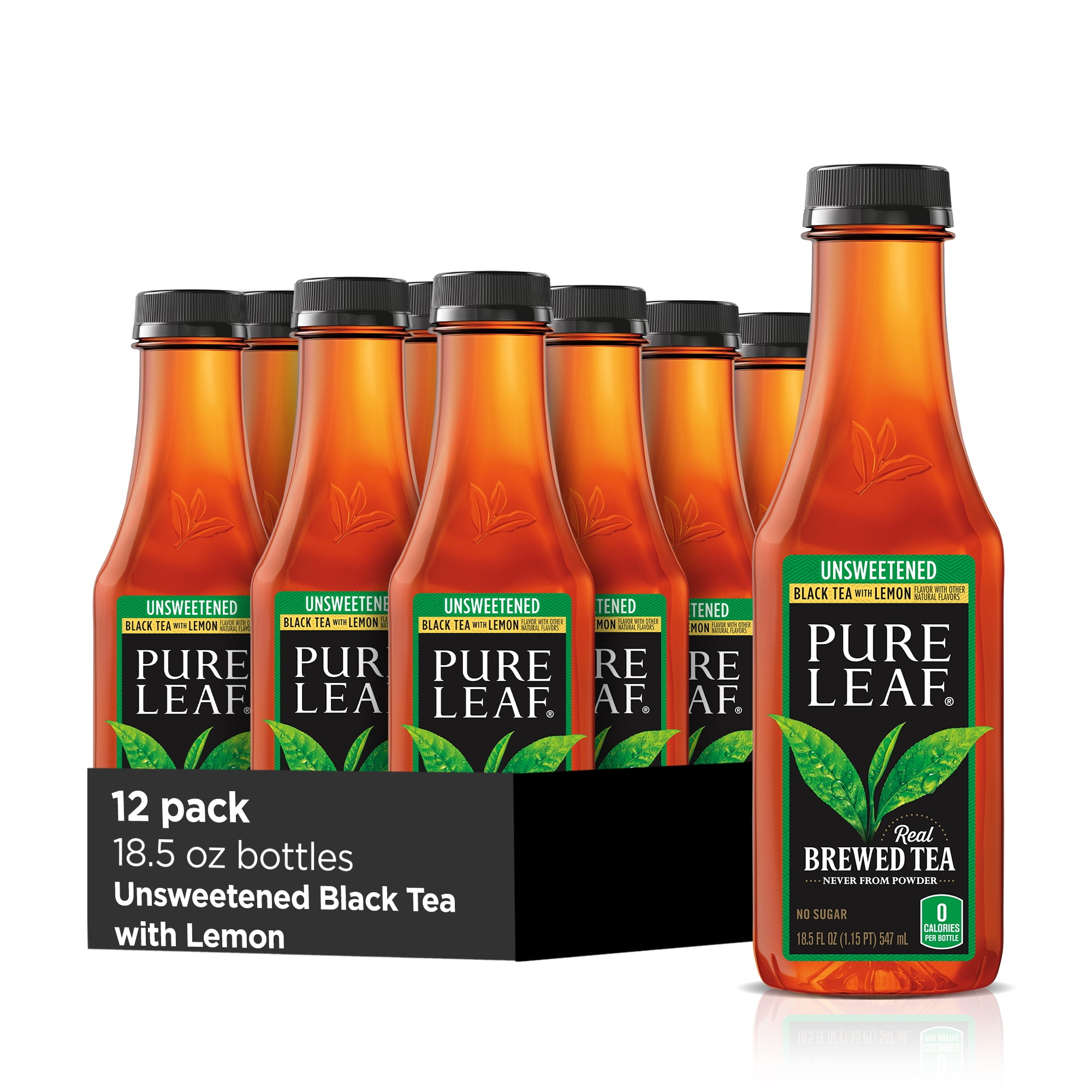 Pure Leaf Real Brewed Black Iced Tea, Unsweetened with Lemon, 18.5 fl ...