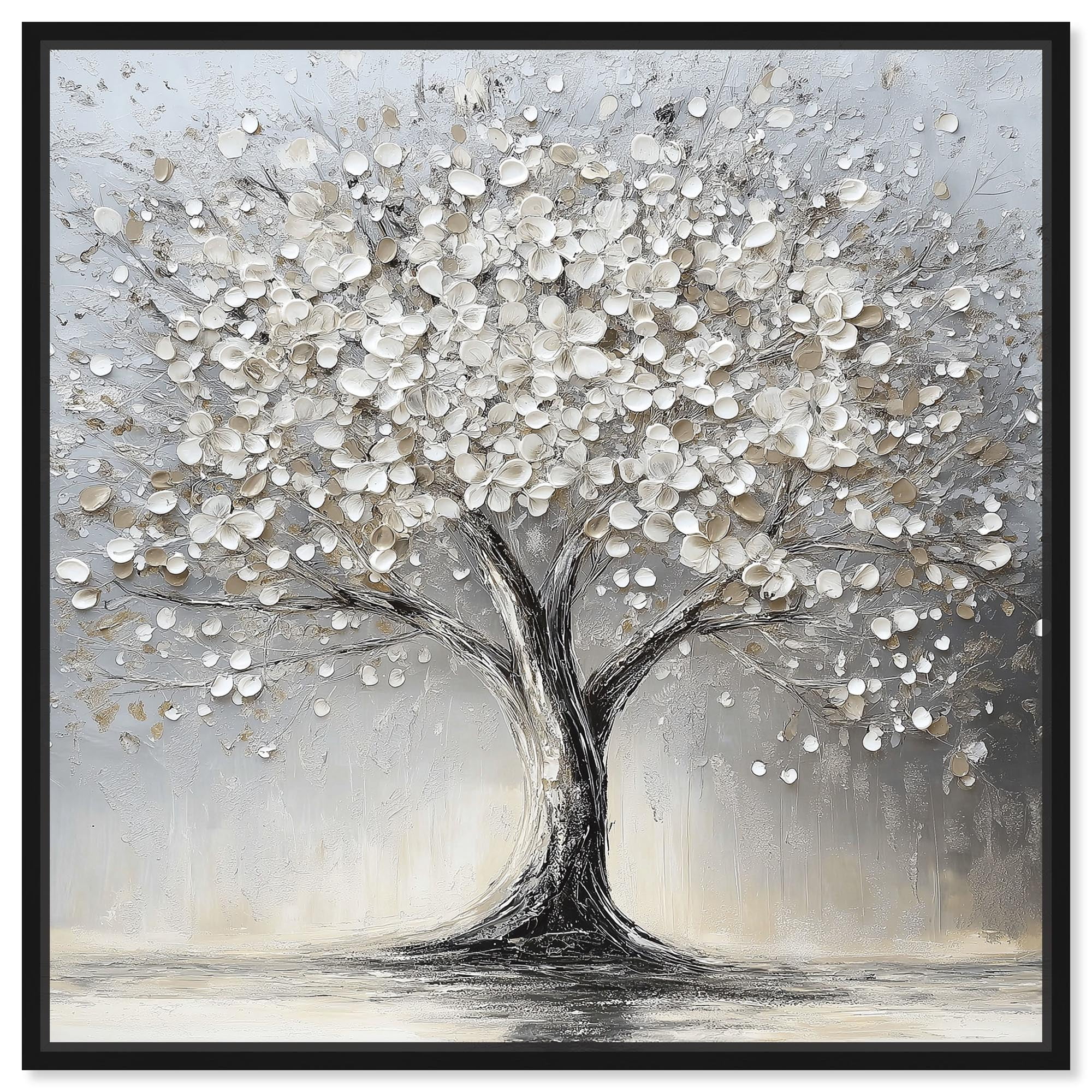 Pure Leaf Veil Canvas Classic Tree Art by Art Remedy, Black Frame, 12 ...
