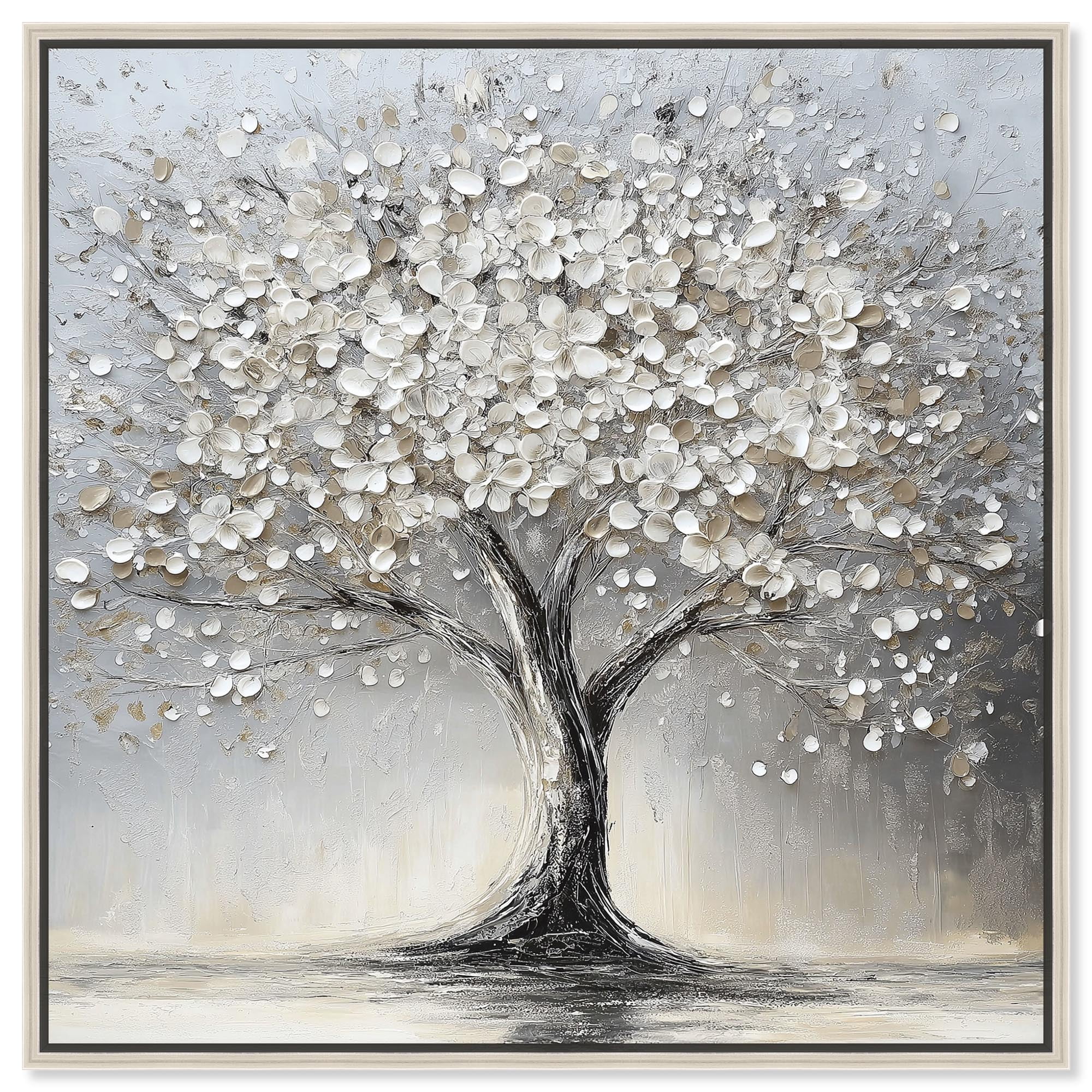 Pure Leaf Veil Canvas Classic Tree Art by Art Remedy, Silver Frame, 40 ...