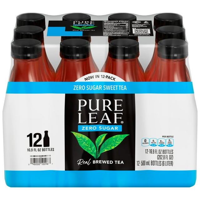 Pure Leaf Zero Sugar Real Brewed Iced Tea Sweet Tea, 16.9 fl oz, 12 ...