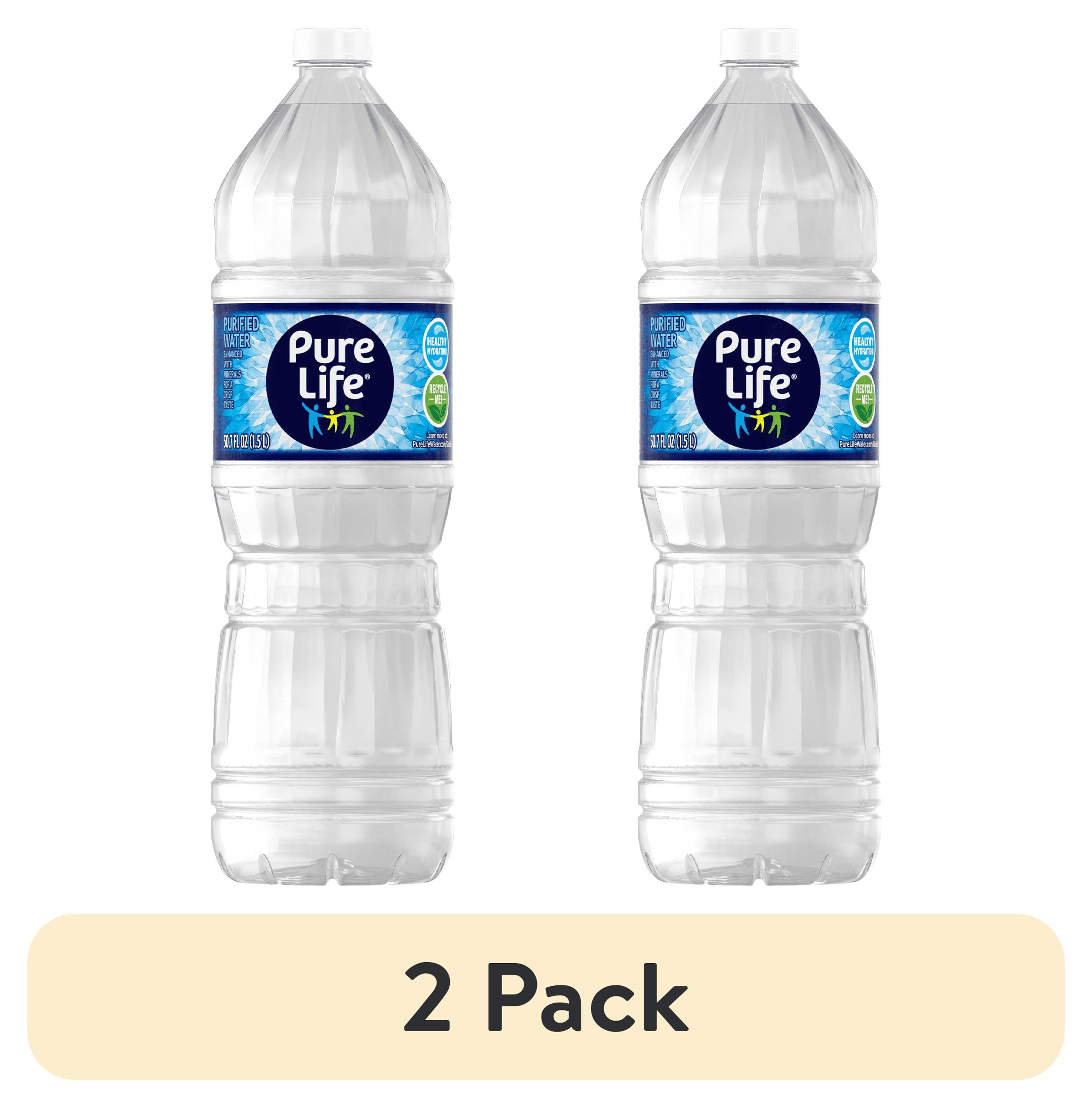 (2 pack) Pure Life Purified Water, 1.5-Liter, Plastic Bottled Water ...