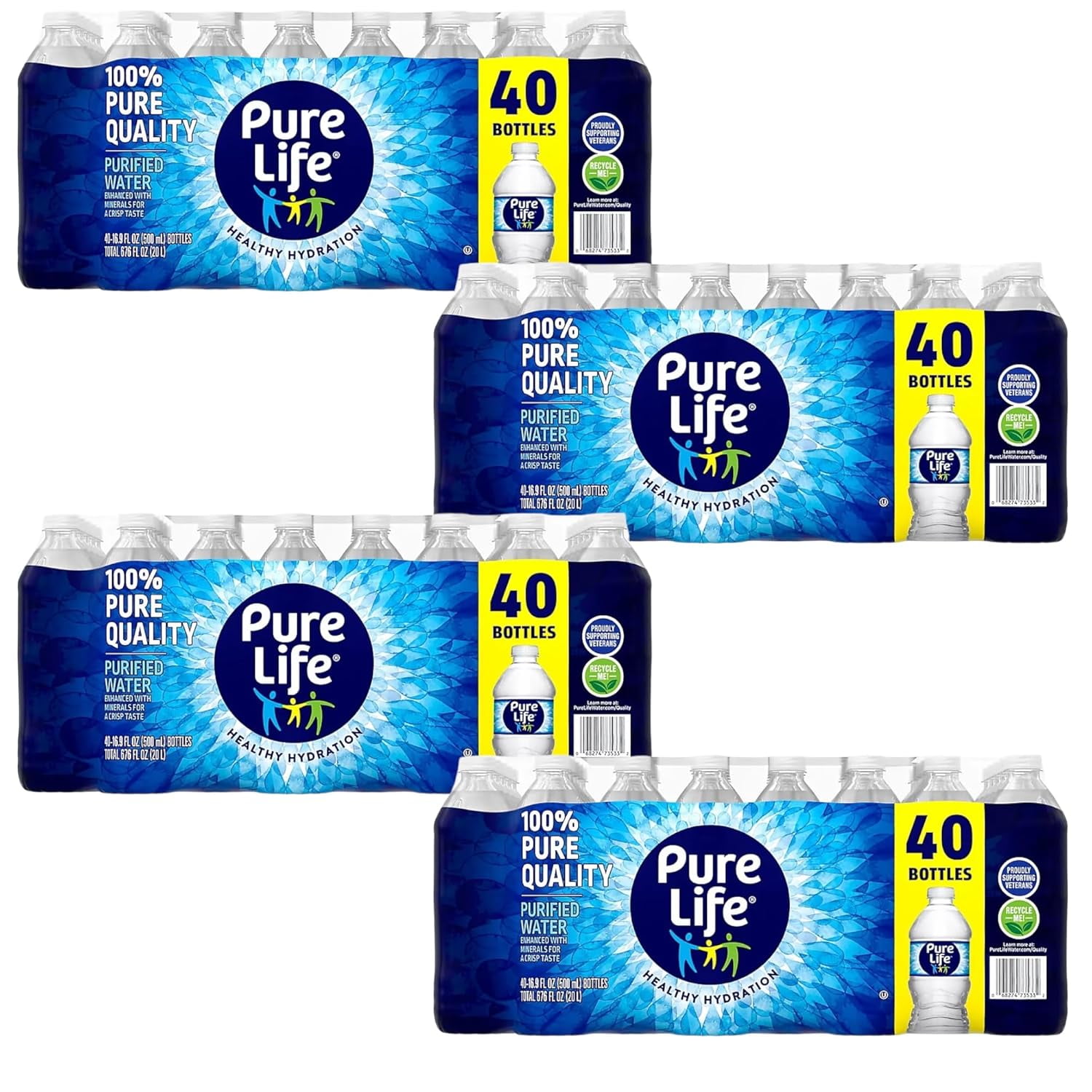 Pure Life Purified Water (16.9 fl. oz., 40 pk.) TOTAL 160 BOTTLES ...