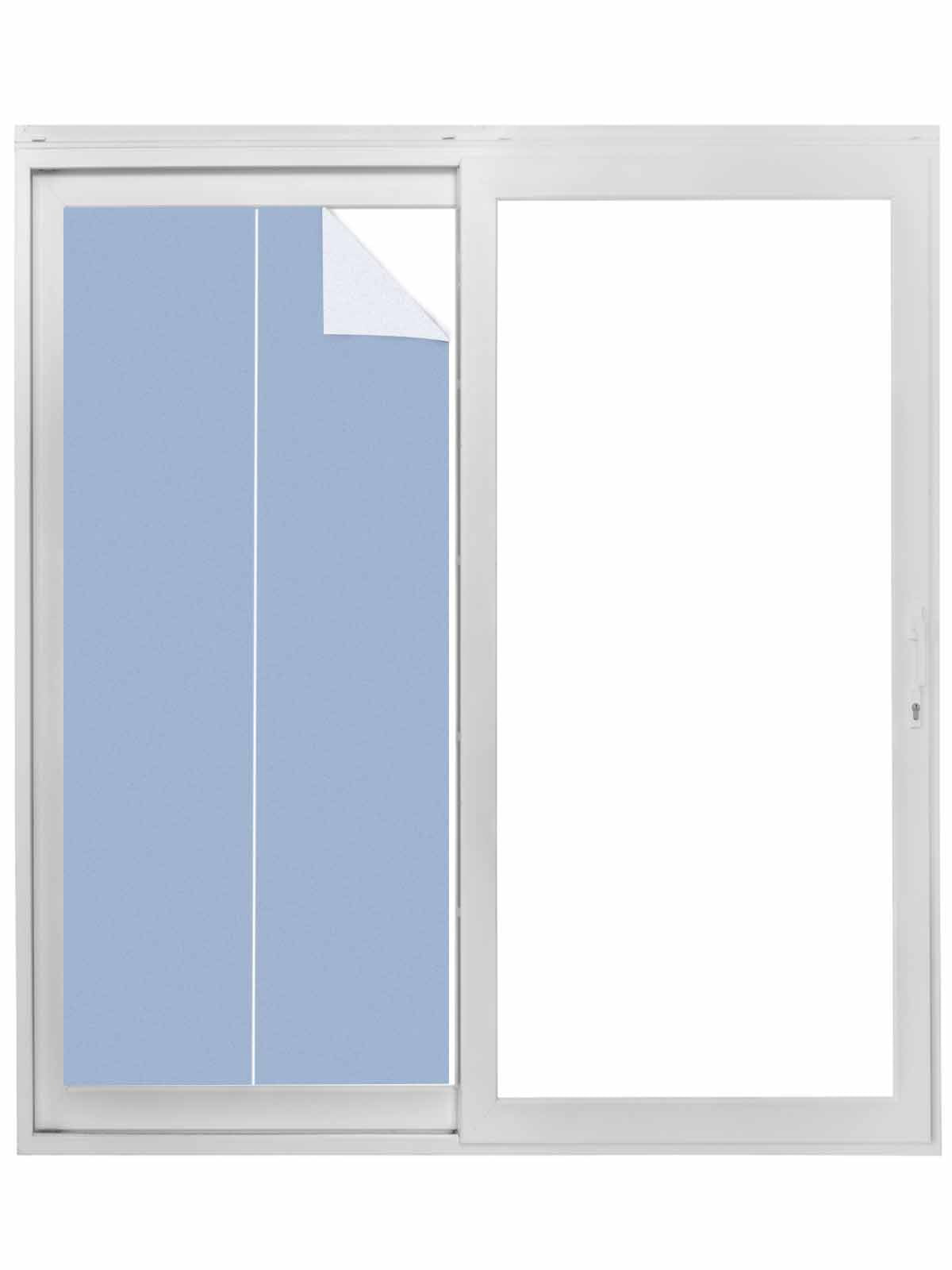Pure Light Blue Window Privacy Film, Simple Solid Color Static Cling UV ...