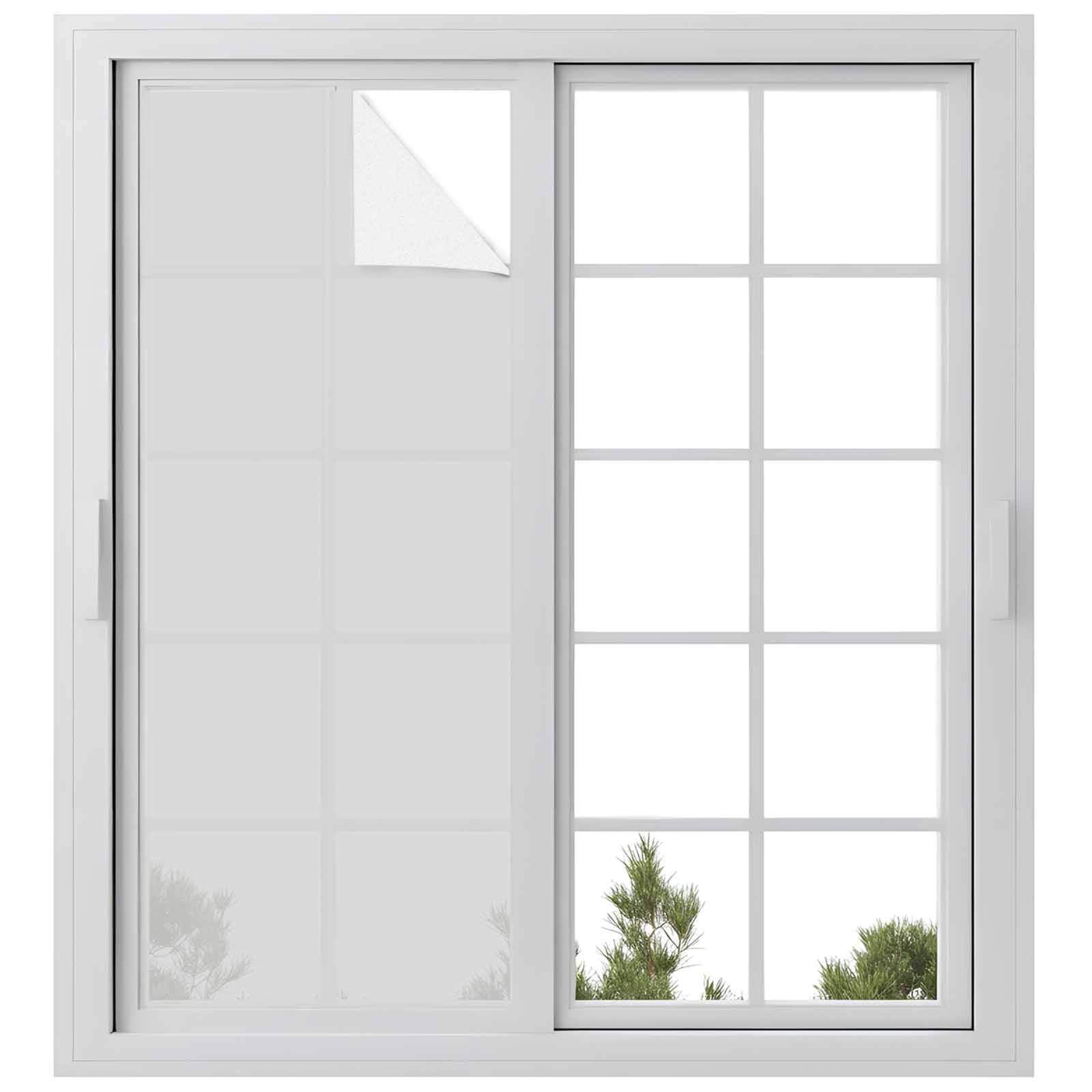 Pure Light Grey Window Privacy Film, Simple Solid Color Static Cling UV ...