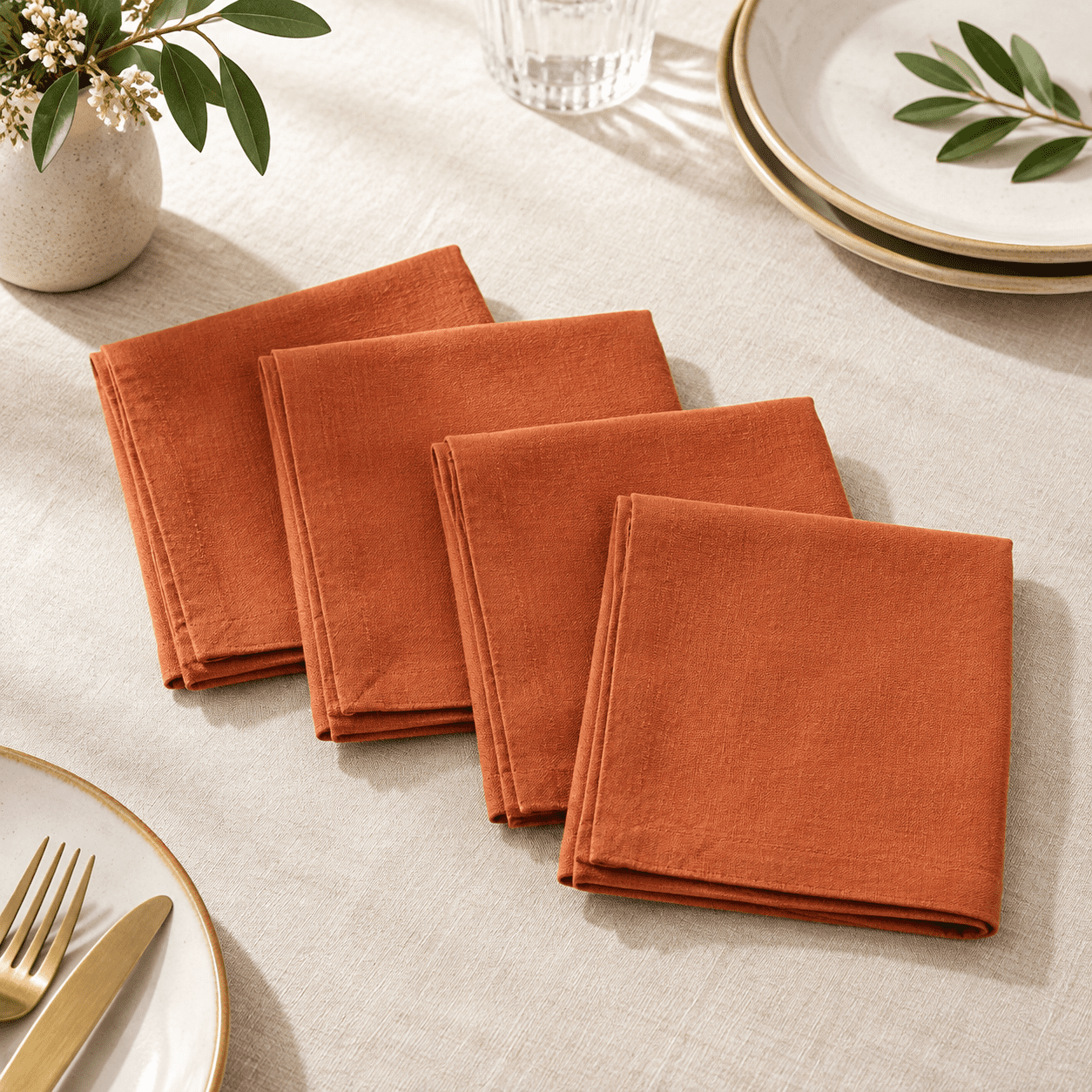 Pure Linen Dinner Napkins-(caramel 20x20 Inch) - Walmart.com