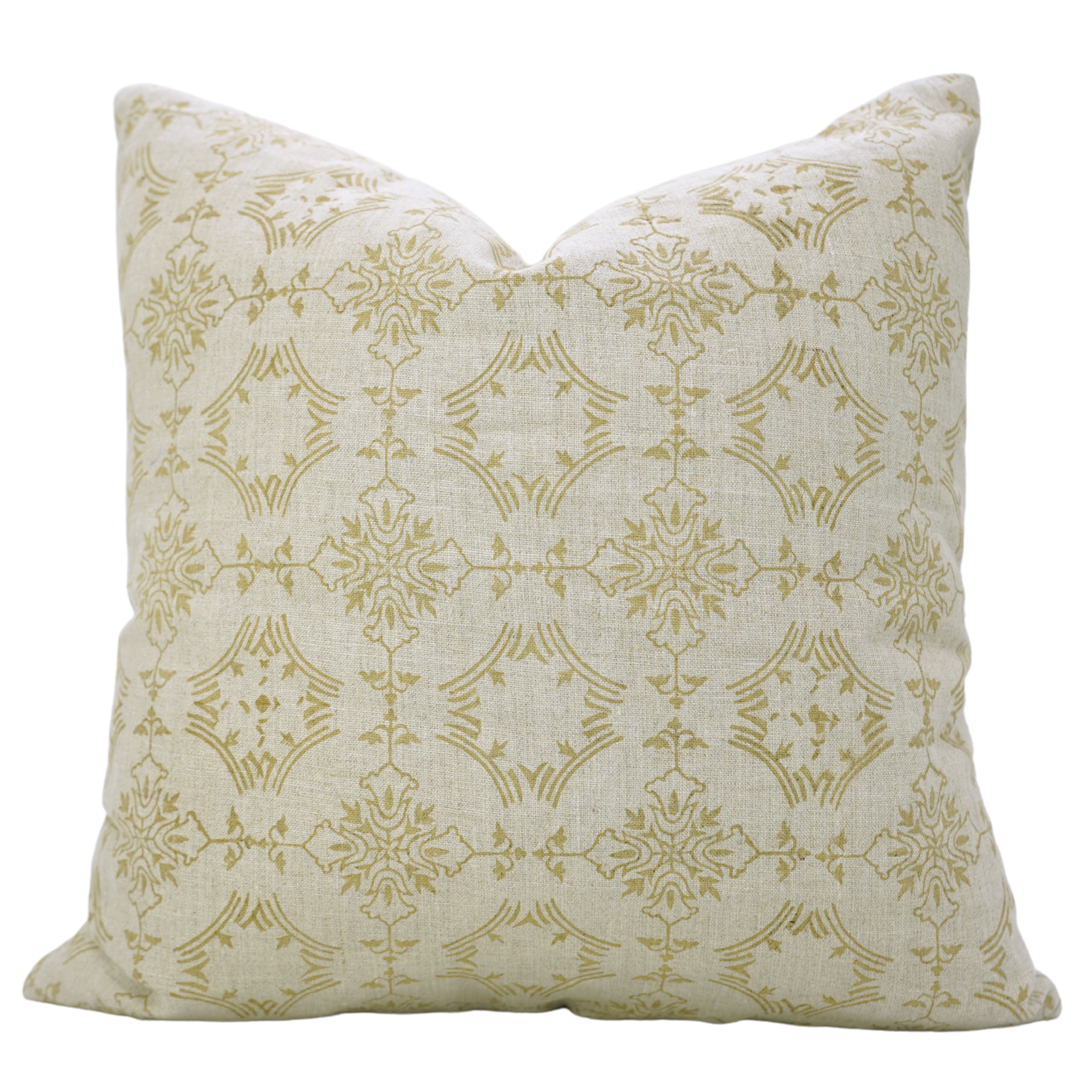Pure Linen Floral Pillow Cover – CHAKRAVYUH Block Print, Handmade 14x20 ...