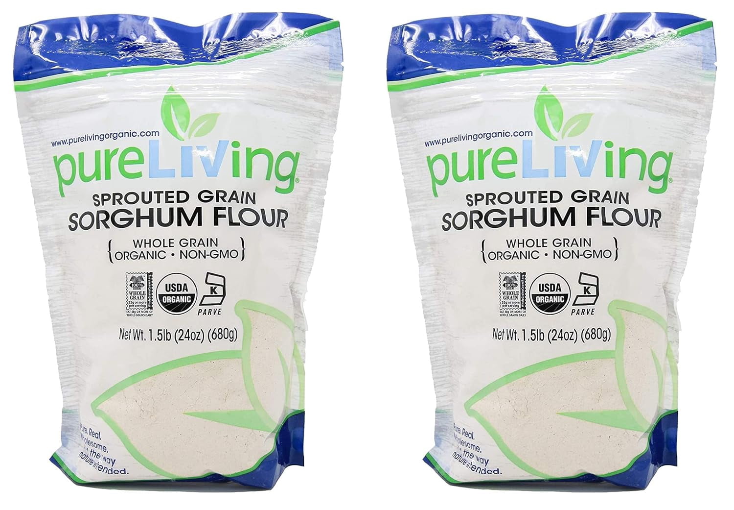 Pure Living Liv Organic SPROUTED Sorghum Flour - 24 oz - (Pack of 2 ...