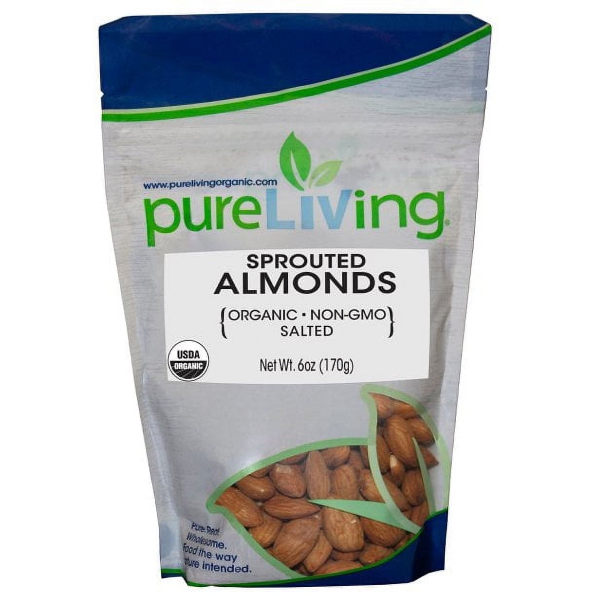 Pure Living Organic Sprouted Almonds With Salt - 6 oz - Walmart.com