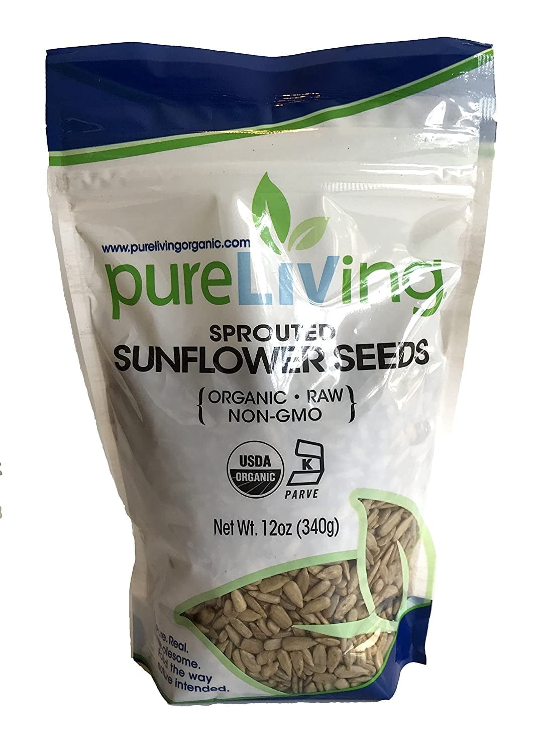 Pure Living Organic Sunflower Seeds Sprouted - 12 oz Pack of 2 ...