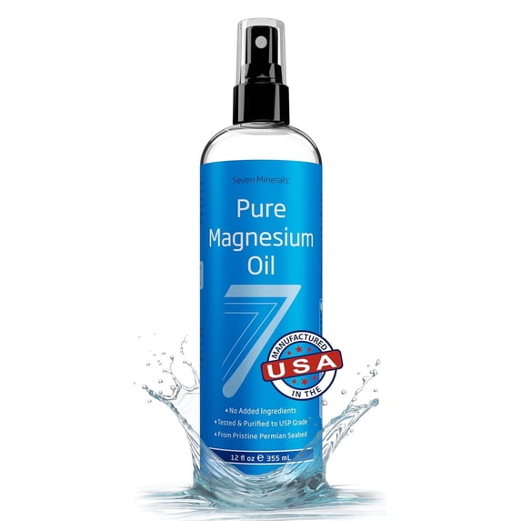 Seven Minerals Pure Magnesium Oil Spray, 12 fl oz, USP Grade, Topical ...