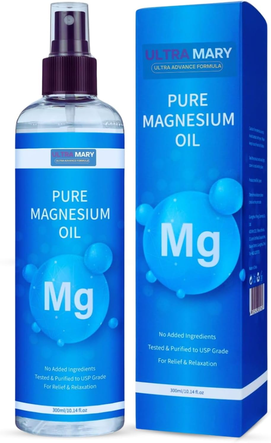 Pure Magnesium Oil Spray–Large 300 ml USP Grade,Rapid Absorption,Quick ...