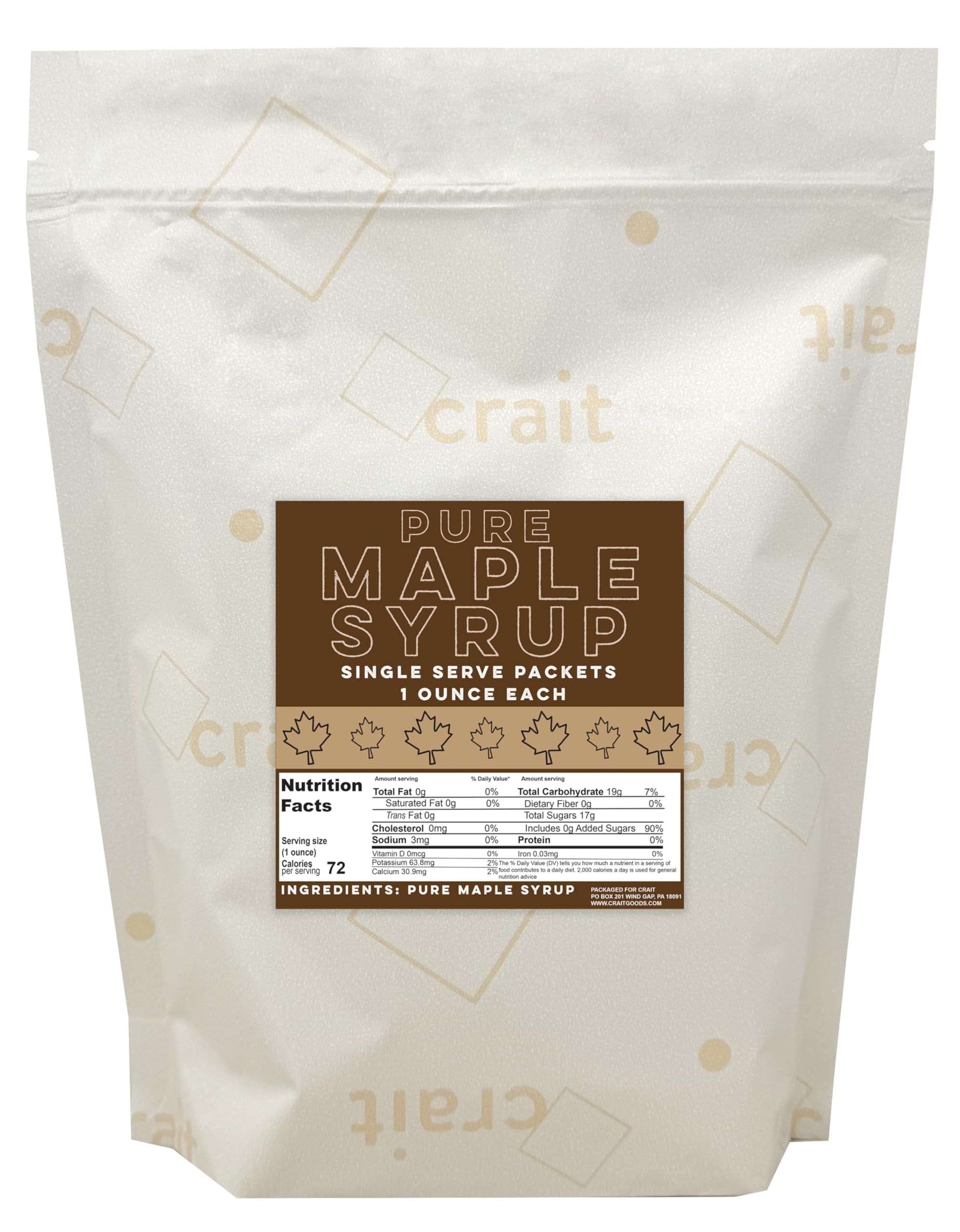 Pure Maple Syrup Packets Single Serve ITL1 Pack of 30 - Individual ...