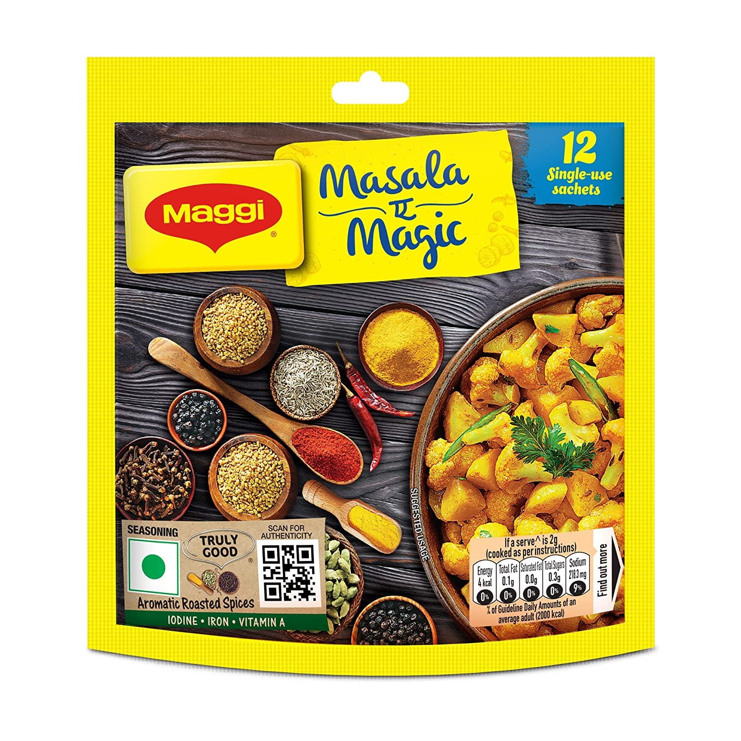 Pure Masala-ae-magic Vegetable Masala Powder By Maggi 6gm, 0.2 Ounce ...