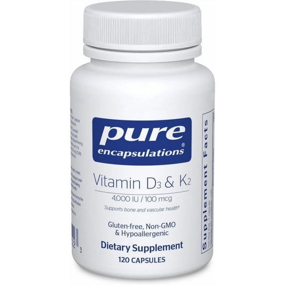 Pure Multivitamin D3 & K2 - Bone & Vascular - 120 count - Walmart.com