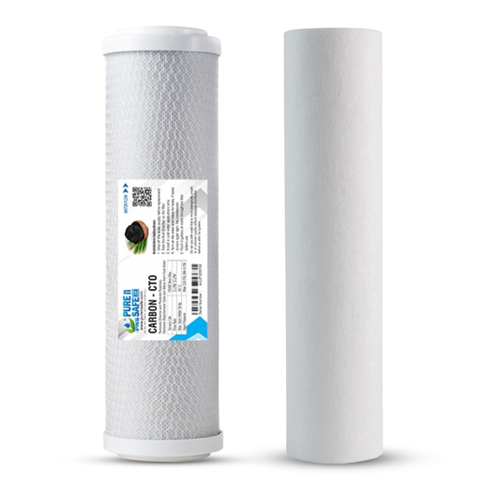 Pure N Safe Carbosorb Carbon CTO Block Filter Cartridge PP Spun of 10 Inch Set Replacement ...