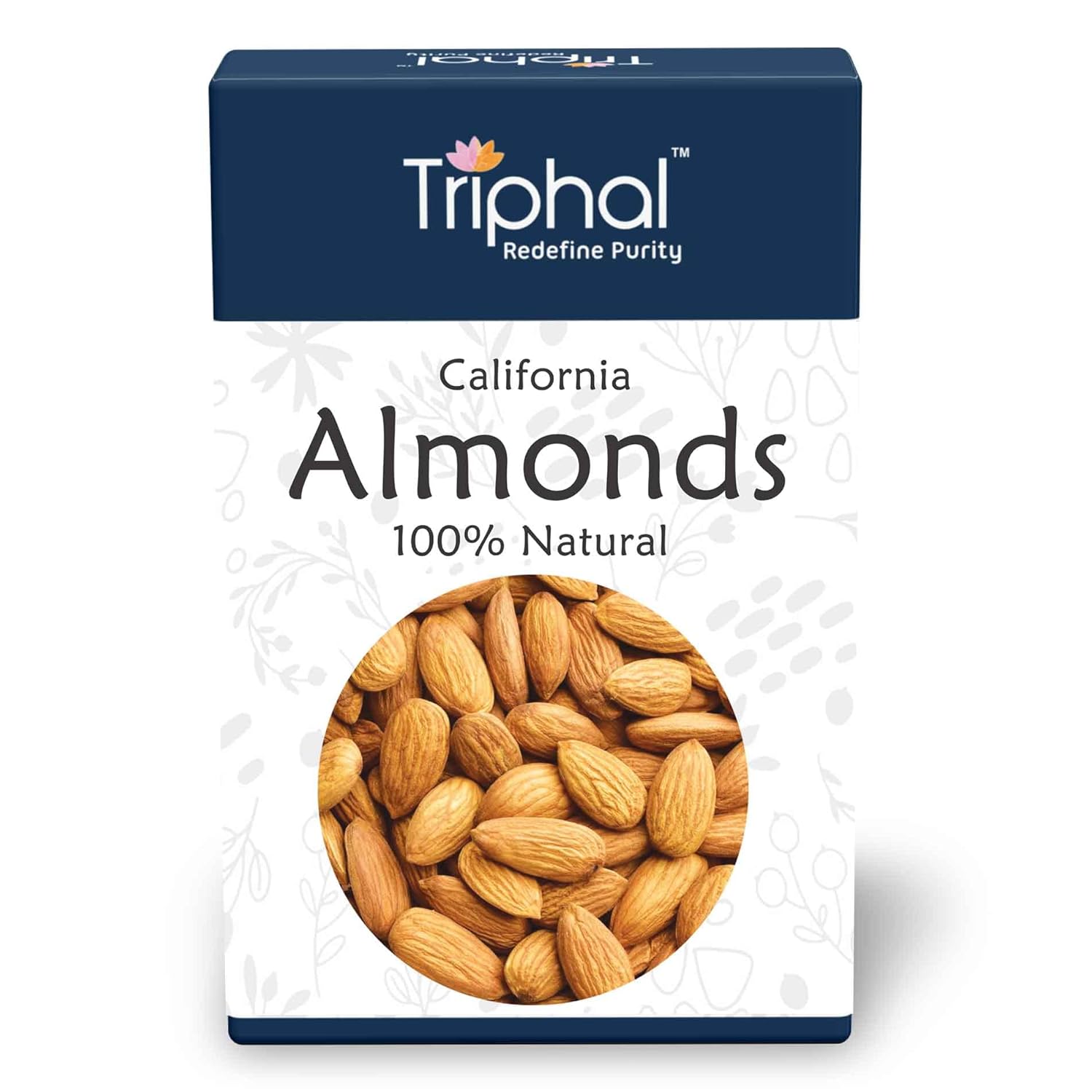 Pure Natural California Almonds By Triphal 400gm, | Rich Source Of ...