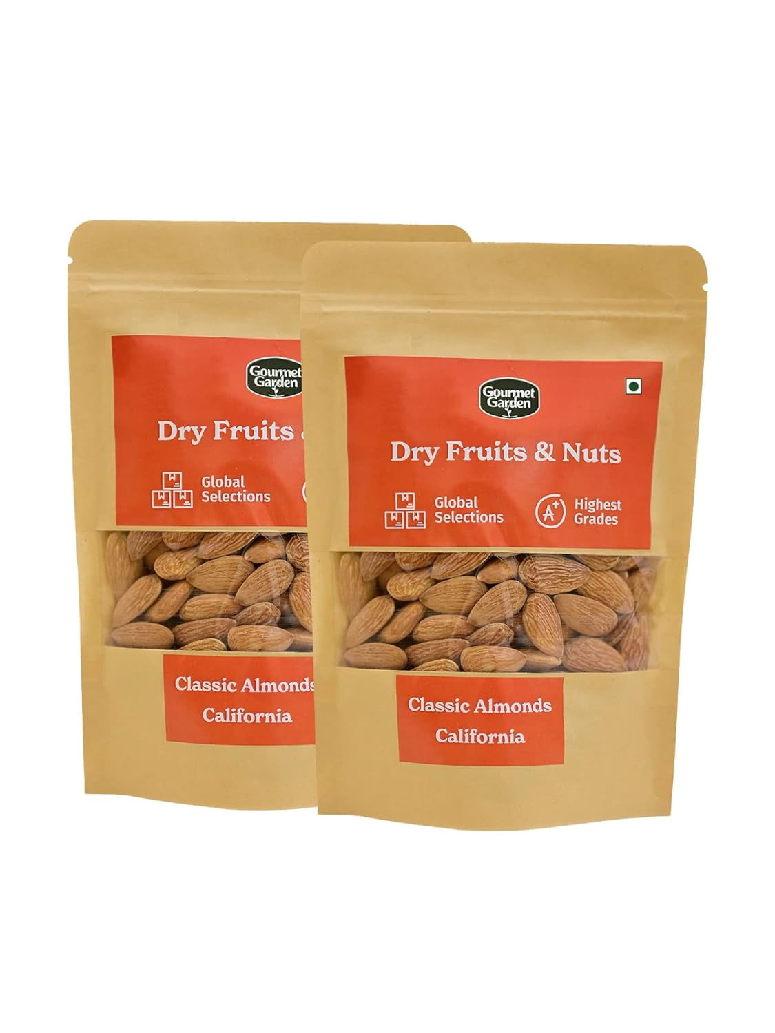 Pure Natural Classic California Almonds By Gourmet Garden 400gm, (200gm ...