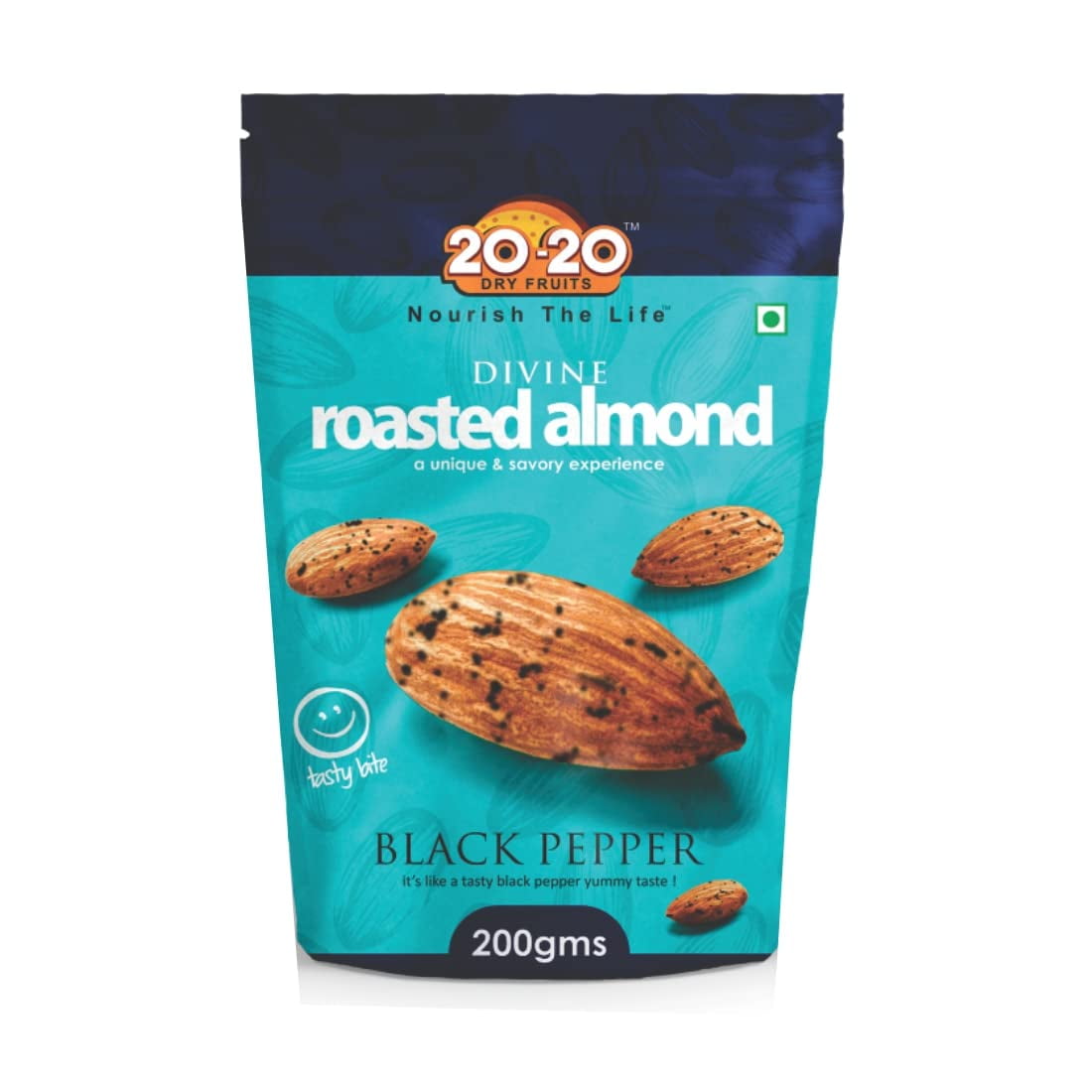 Pure Natural Divine Black Pepper Roasted Almond By 20-20 Dry Fruits ...