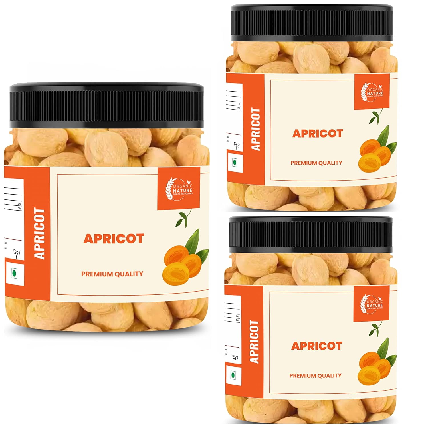 Pure Natural Dried Apricot By Organic Nature 750gm, (250gm * 3 ...