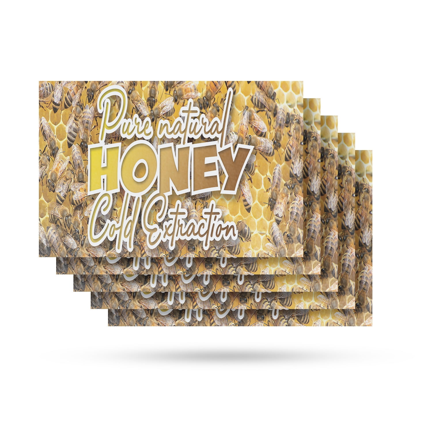 Pure Natural Honey Cold Extracted Vinyl Decal 5 Pack of 24 Inch x 36 ...