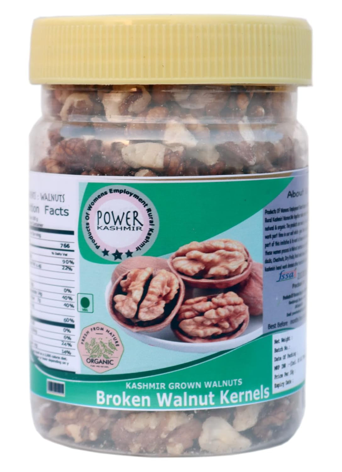 Pure Natural Kashmir Grown Broken Walnuts Kernels By Power Kashmir 500gm, | Rich In Protein ...