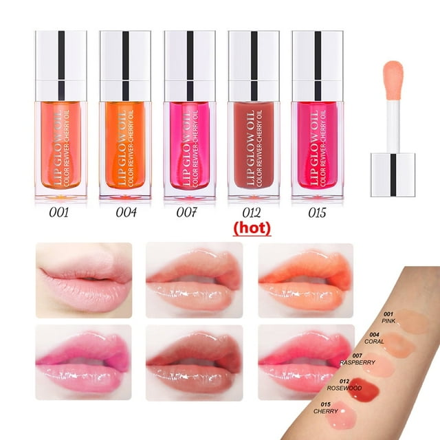 Pure Natural Lip Glow Oil Hydrating Lip Gloss Non Sticky Formula Subtle Shine With Tinted